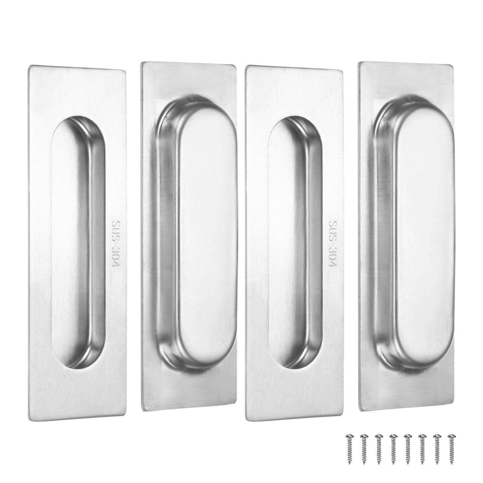 Uxcell 4-Pack Recessed Finger Pulls, 4.72 Inch Inner Circle 304 ...