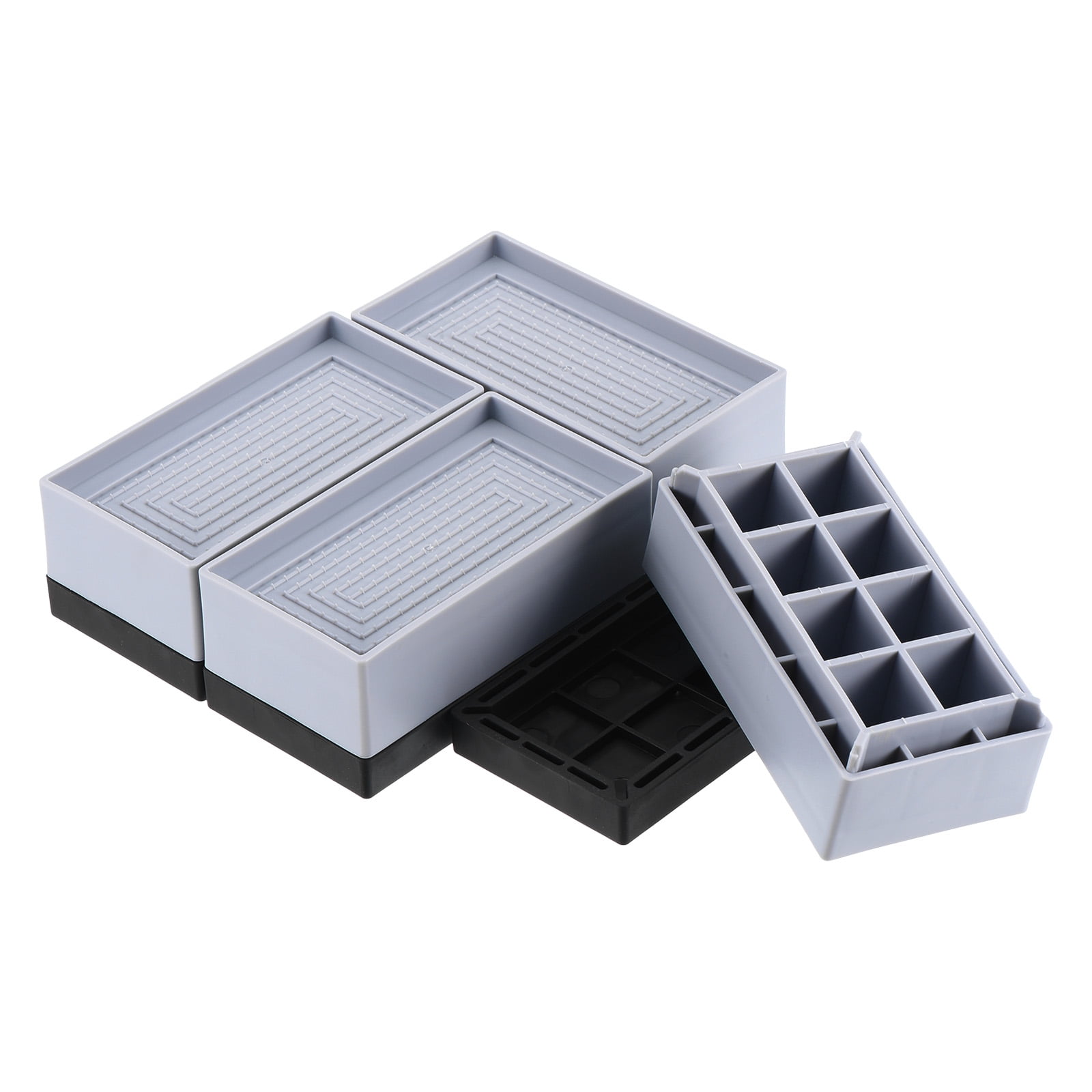 Uxcell 4-Pack Rectangle Bed Risers, 1.6" Full Edge Furniture Risers ...