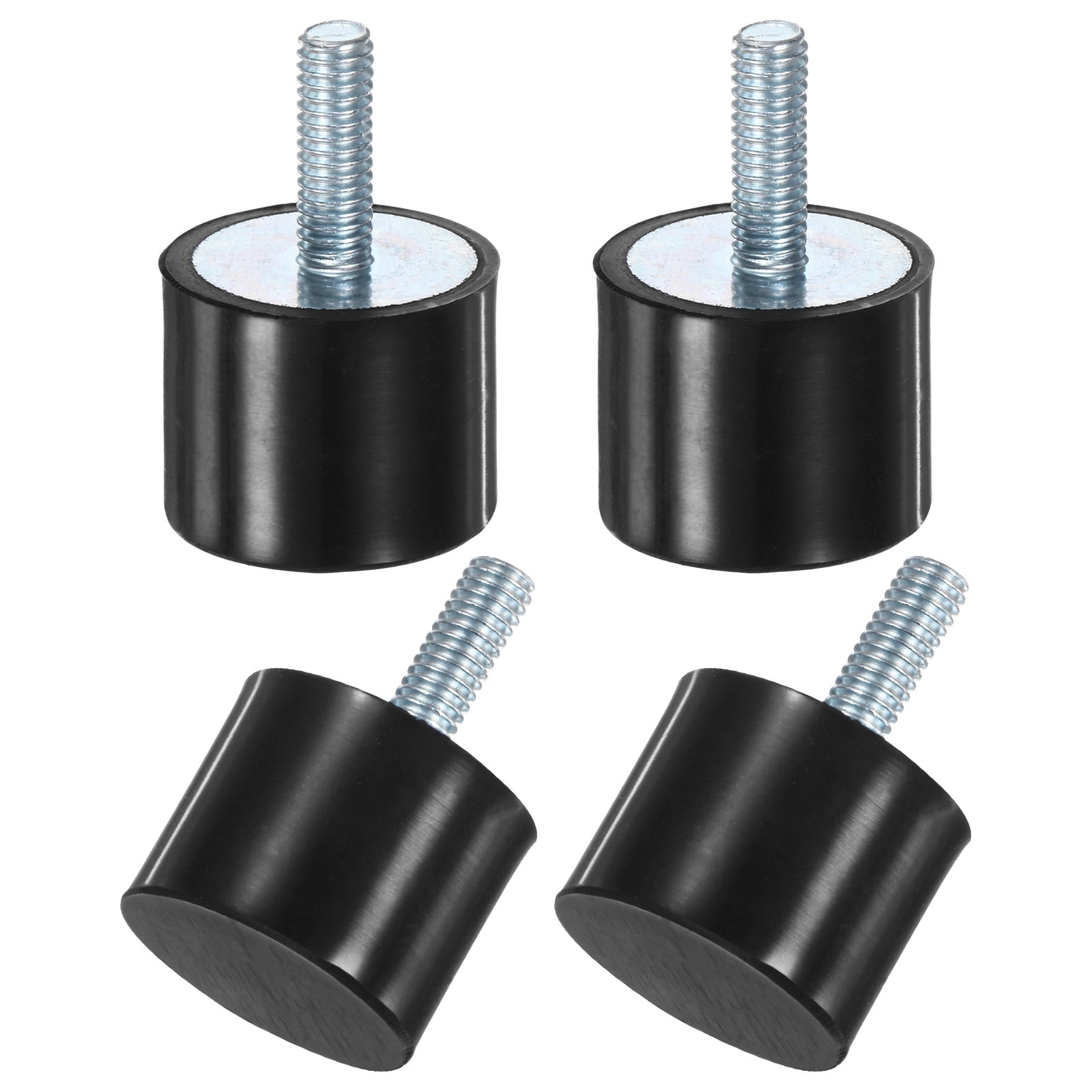 Uxcell 4-Pack Rubber Mounts with M6 x 18mm Studs Male D25mmxH20mm ...