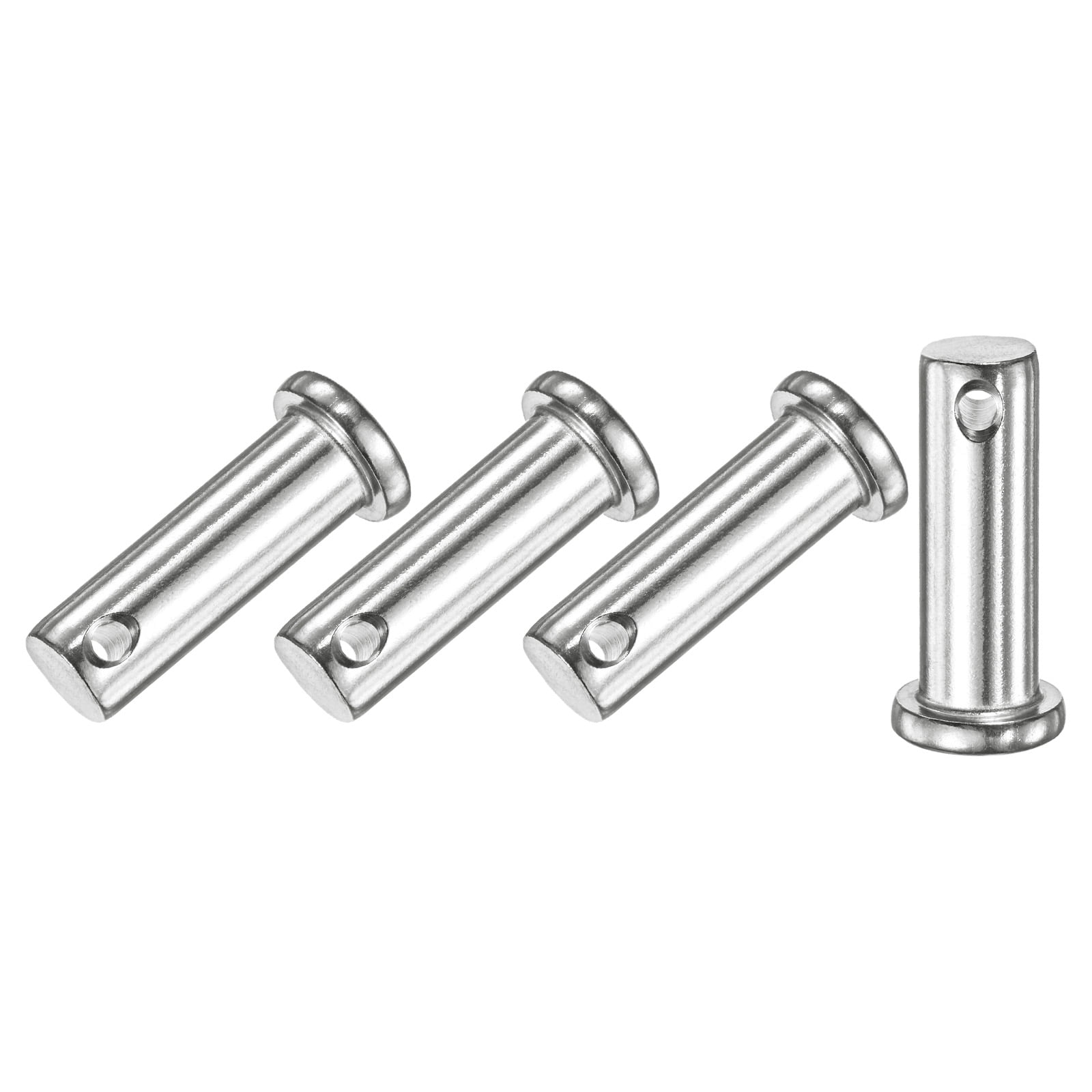 Uxcell 4-Pack Single Hole Clevis Pins, M10 x 30mm 304 Stainless Steel Flat Head Clevis Pins ...
