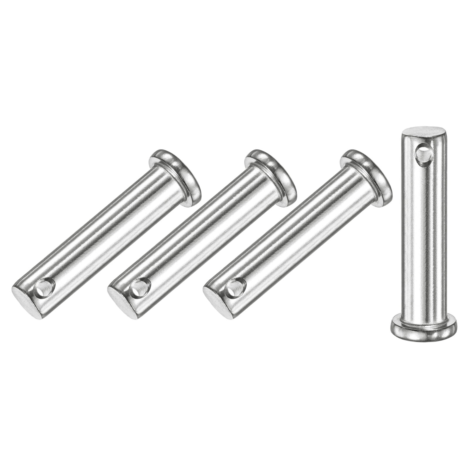 Uxcell 4-Pack Single Hole Clevis Pins, M10 x 45mm 304 Stainless Steel Flat Head Clevis Pins ...