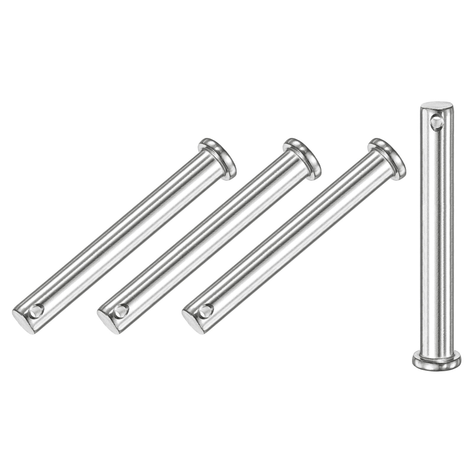 Uxcell 4-Pack Single Hole Clevis Pins, M10 x 80mm 304 Stainless Steel Flat Head Clevis Pins ...