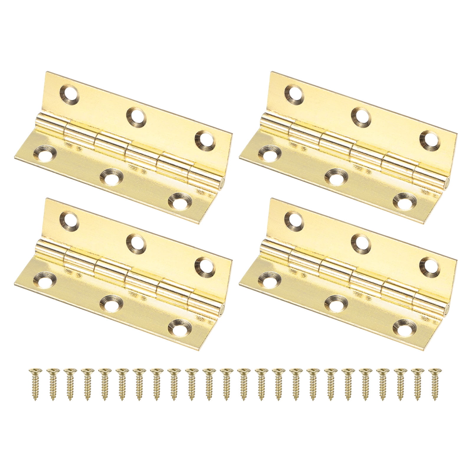 Uxcell 4-Pack Small Door Hinges, 2.5in (63mm) Brass Interior Folding ...