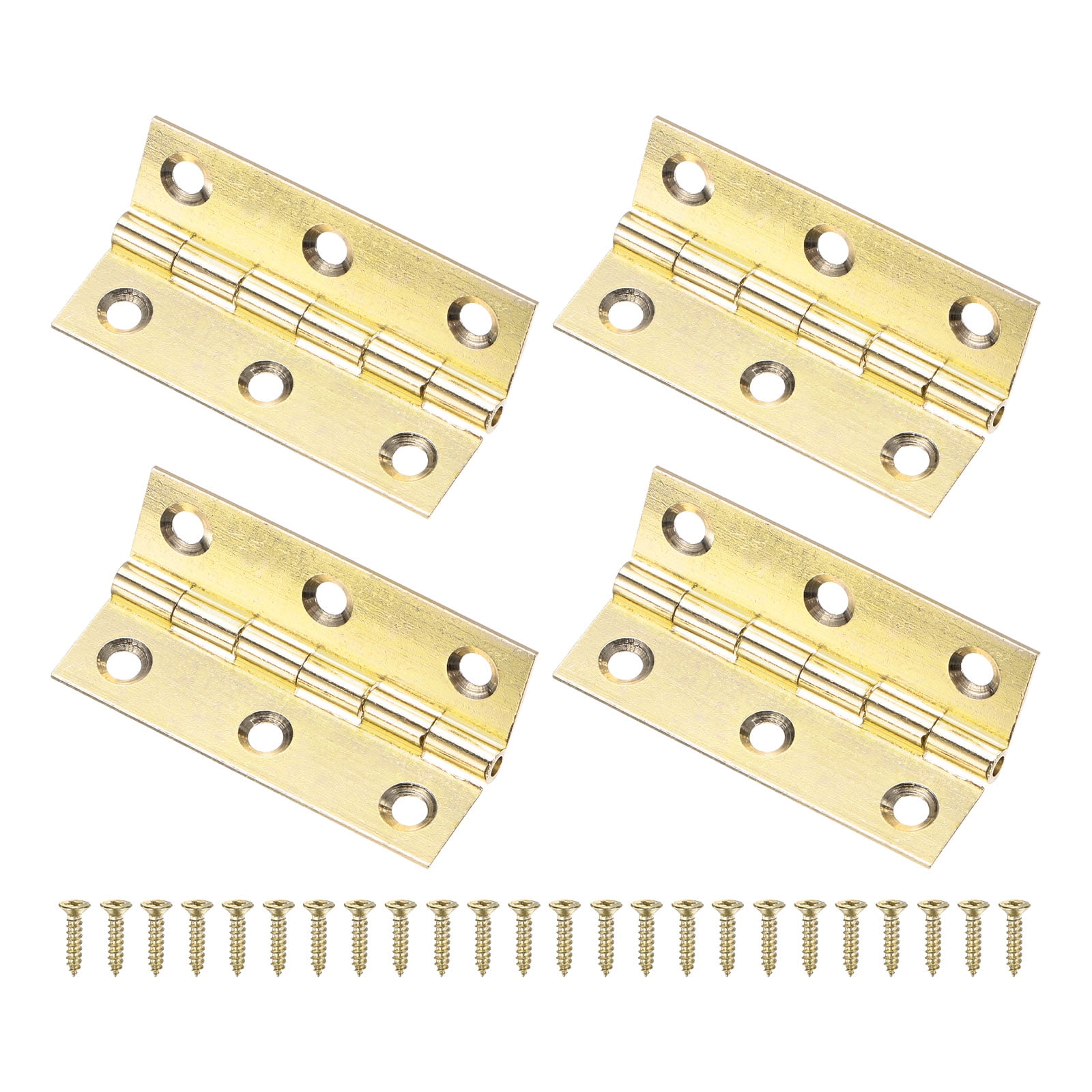 Uxcell 4-Pack Small Door Hinges, 2in (51mm) Brass Interior Folding Butt ...