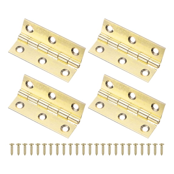 Uxcell 4-Pack Small Door Hinges, 2in (51mm) Brass Interior Folding Butt ...
