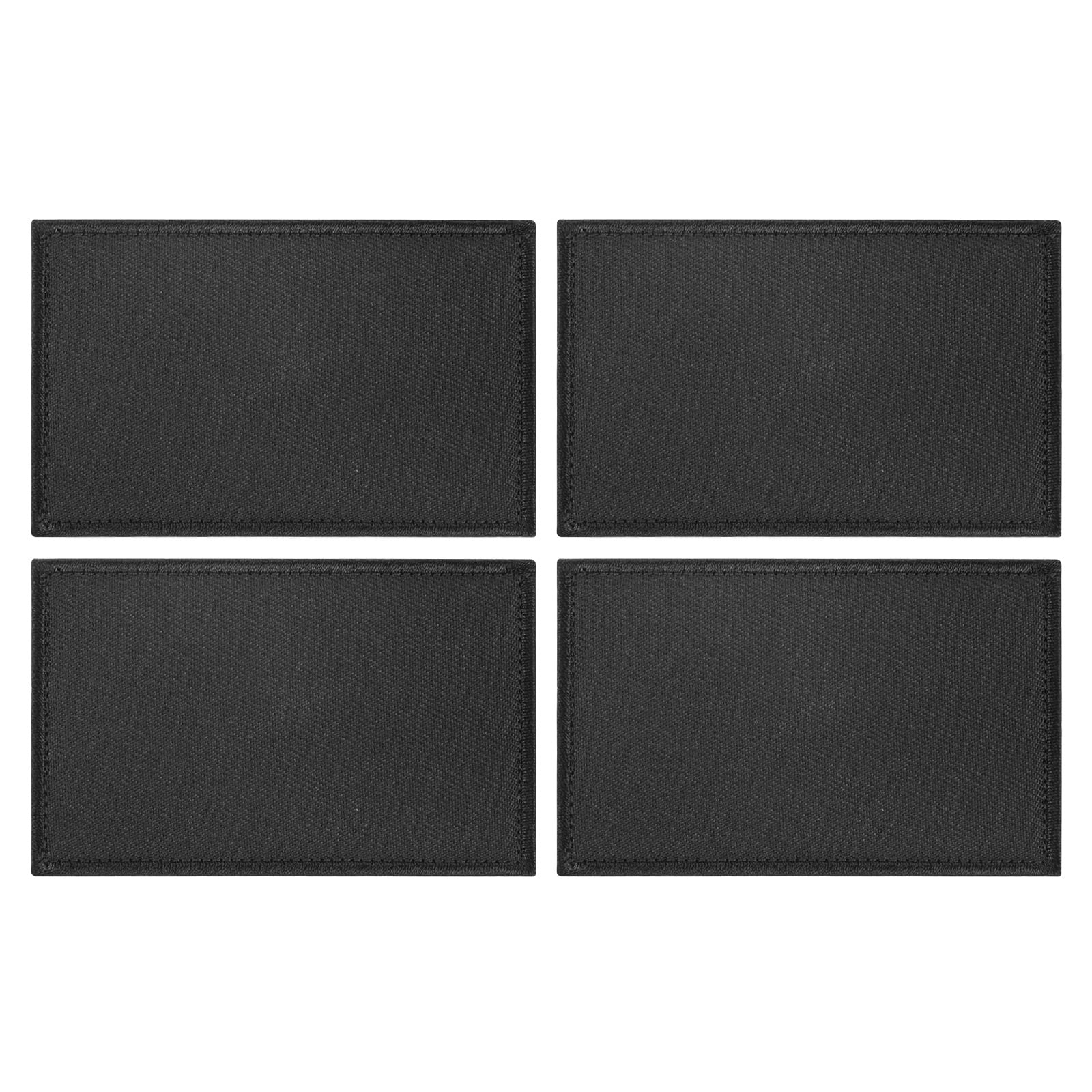 Uxcell 4-Pack Solid Black Flag Blank Patch, 3.1" x 2" Rectangular ...