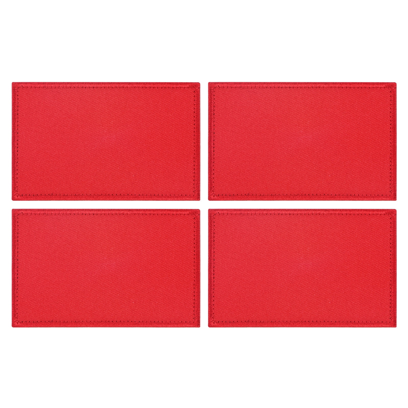 Uxcell 4-Pack Solid Red Flag Blank Patch, 3.1" x 2" Rectangular ...