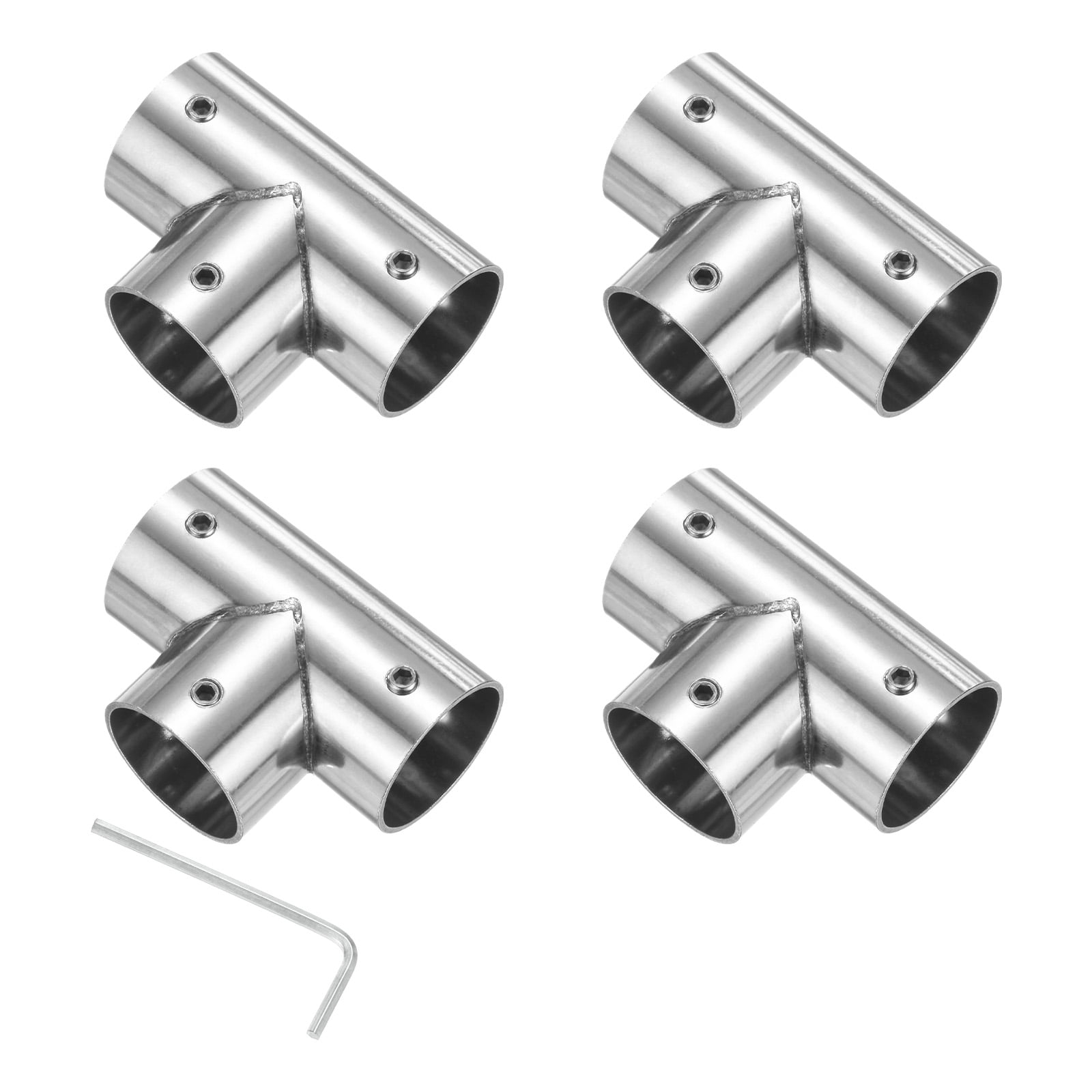 Uxcell 4-Pack Structural Pipe Connector, Tee Pipe Fittings Stainless ...