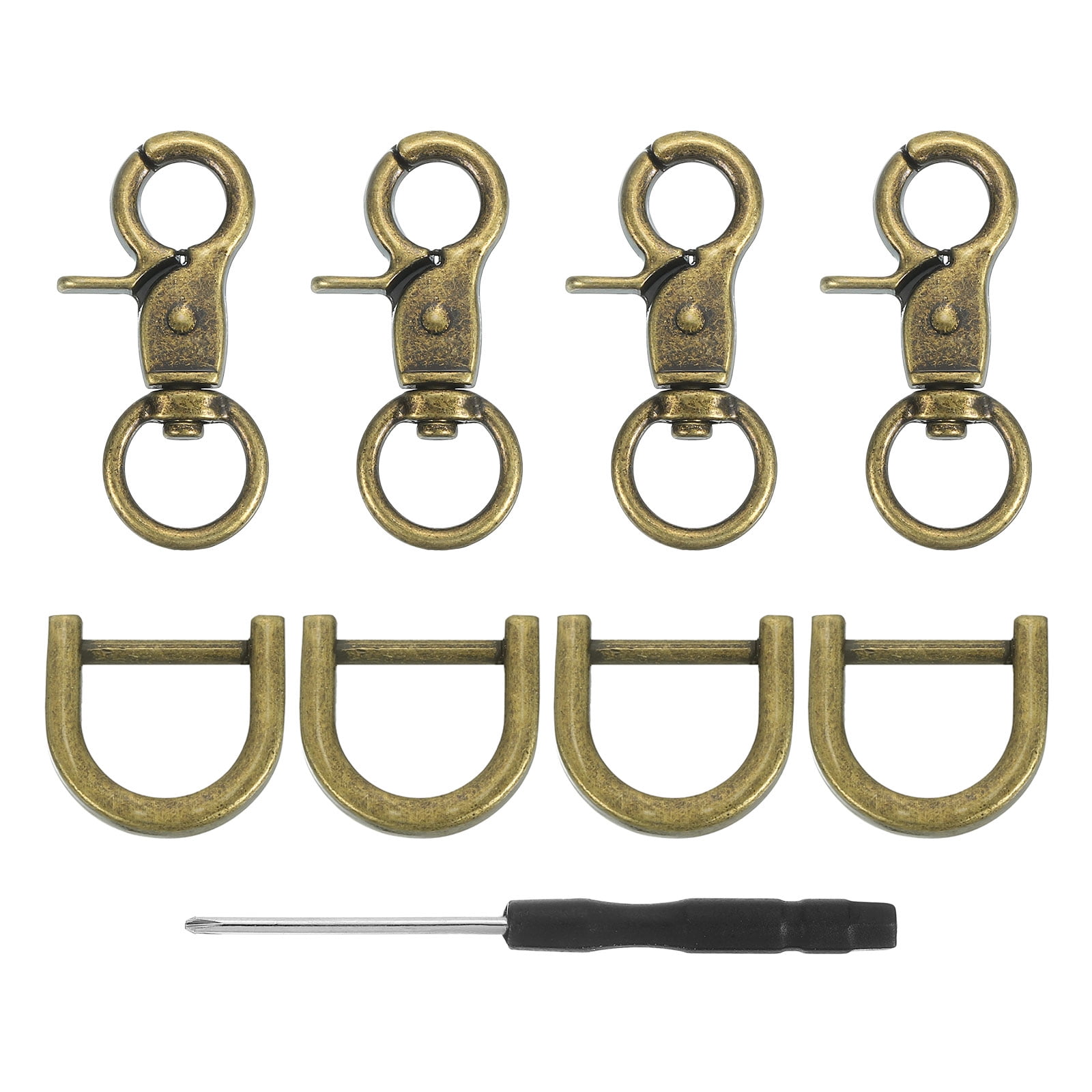 Uxcell 4 Pack Swivel Snap Hook, 13mm(1/2") Trigger Snap with D Ring ...