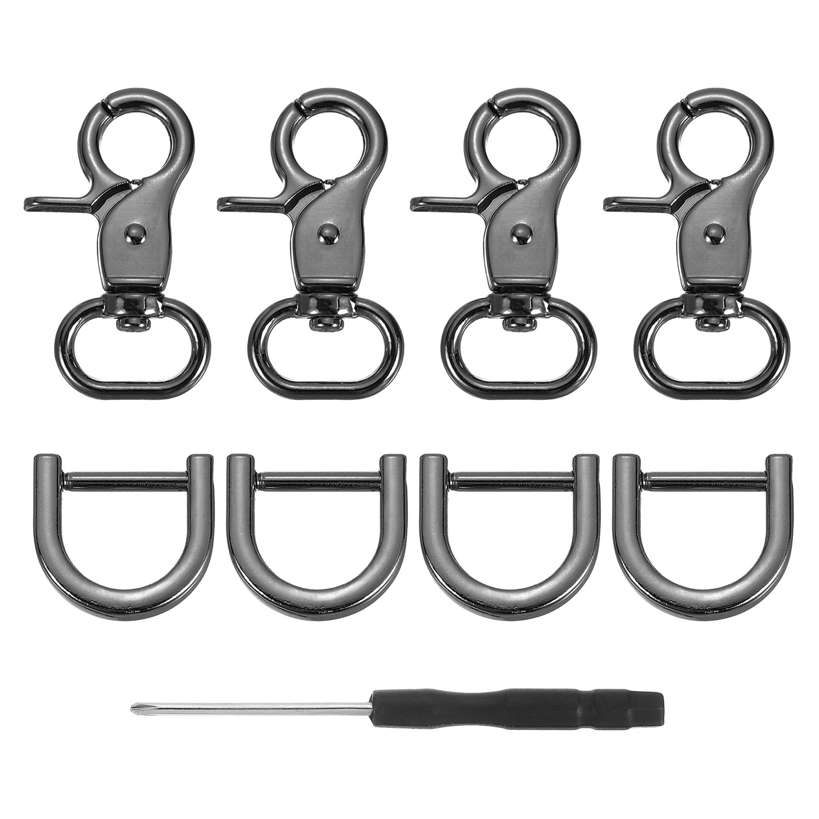 Uxcell 4 Pack Swivel Snap Hook, 15mm(5/8") Trigger Snap with D Ring ...
