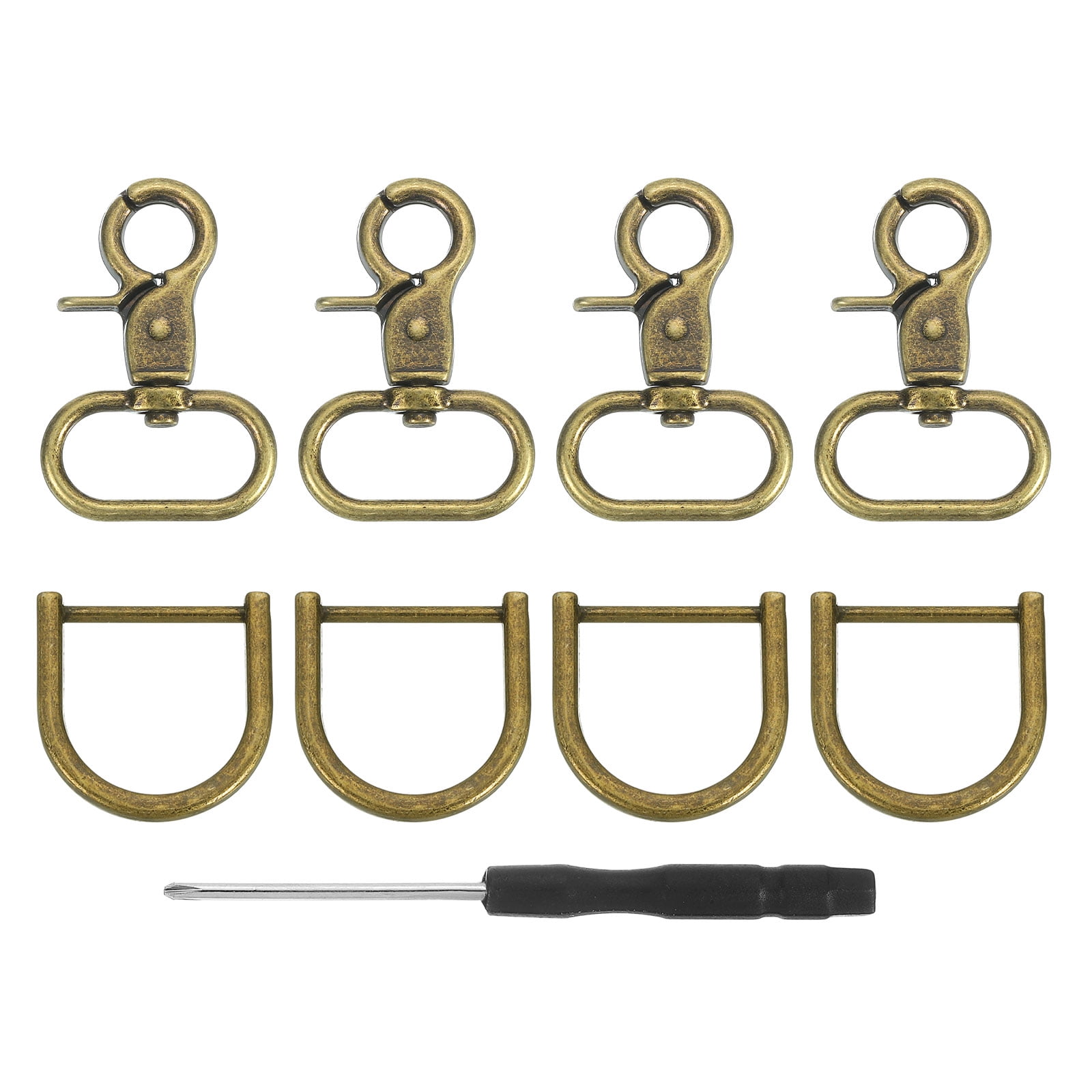 Uxcell 4 Pack Swivel Snap Hook, 25mm(1") Trigger Snap with D Ring Heavy ...