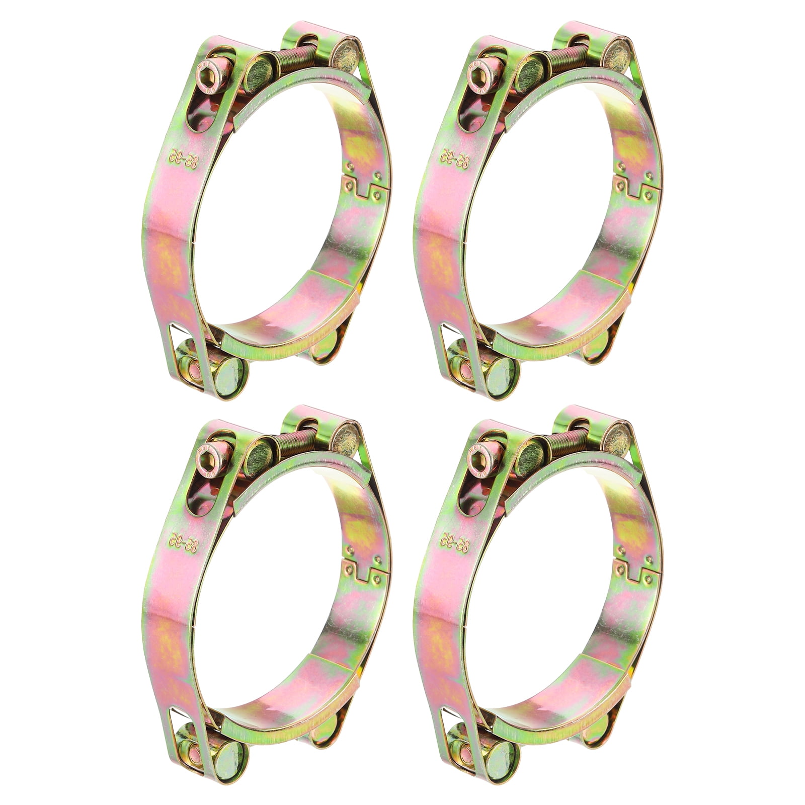 Uxcell 4 Pack T-Bolt Hose Clamp, 0.9" Heavy Duty Adjustable Tube Clamps Radiator Hose Clamp ...