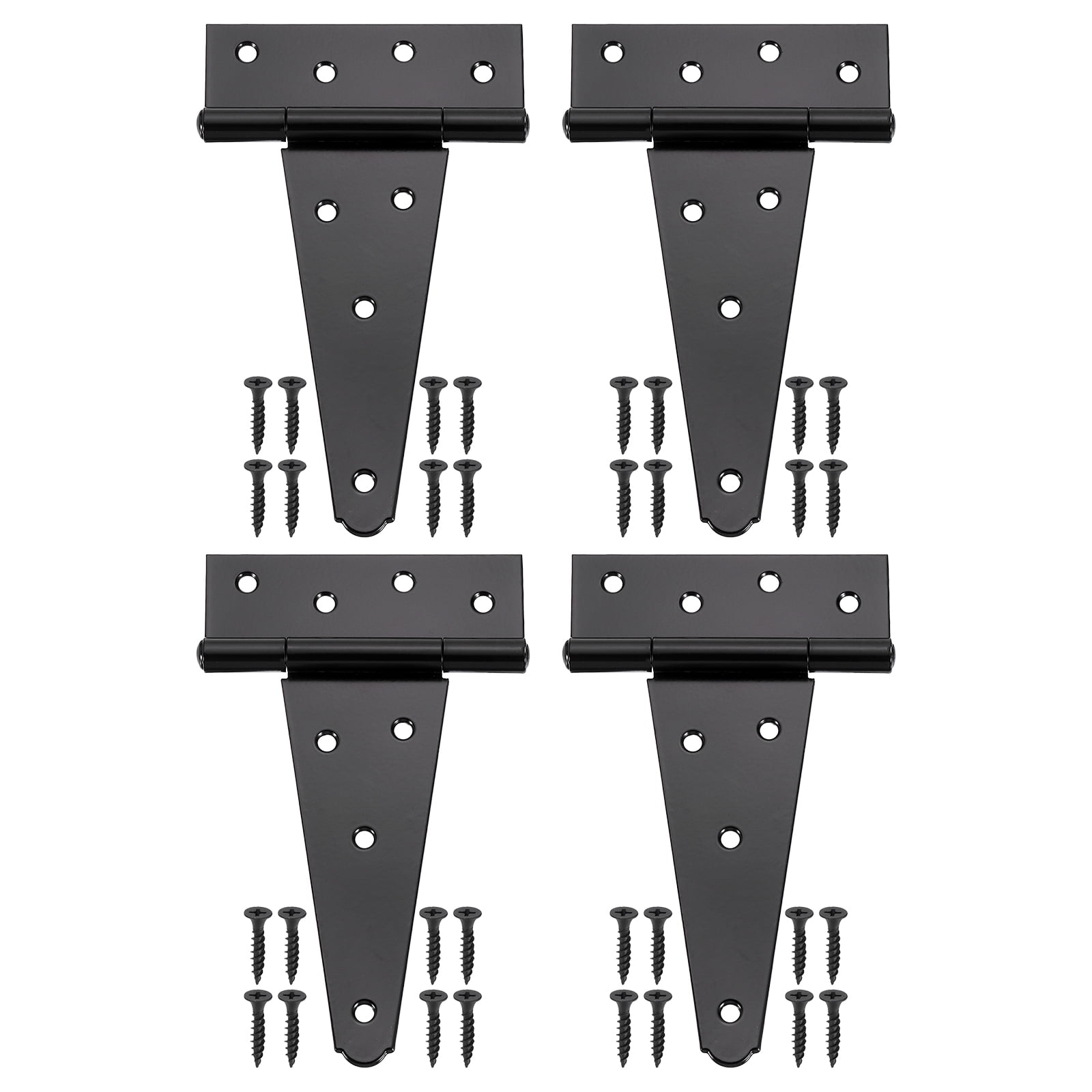 Uxcell 4 Pack T-Strap Door Hinges, 6" Wrought Tee Shed Gate Hinges Iron ...
