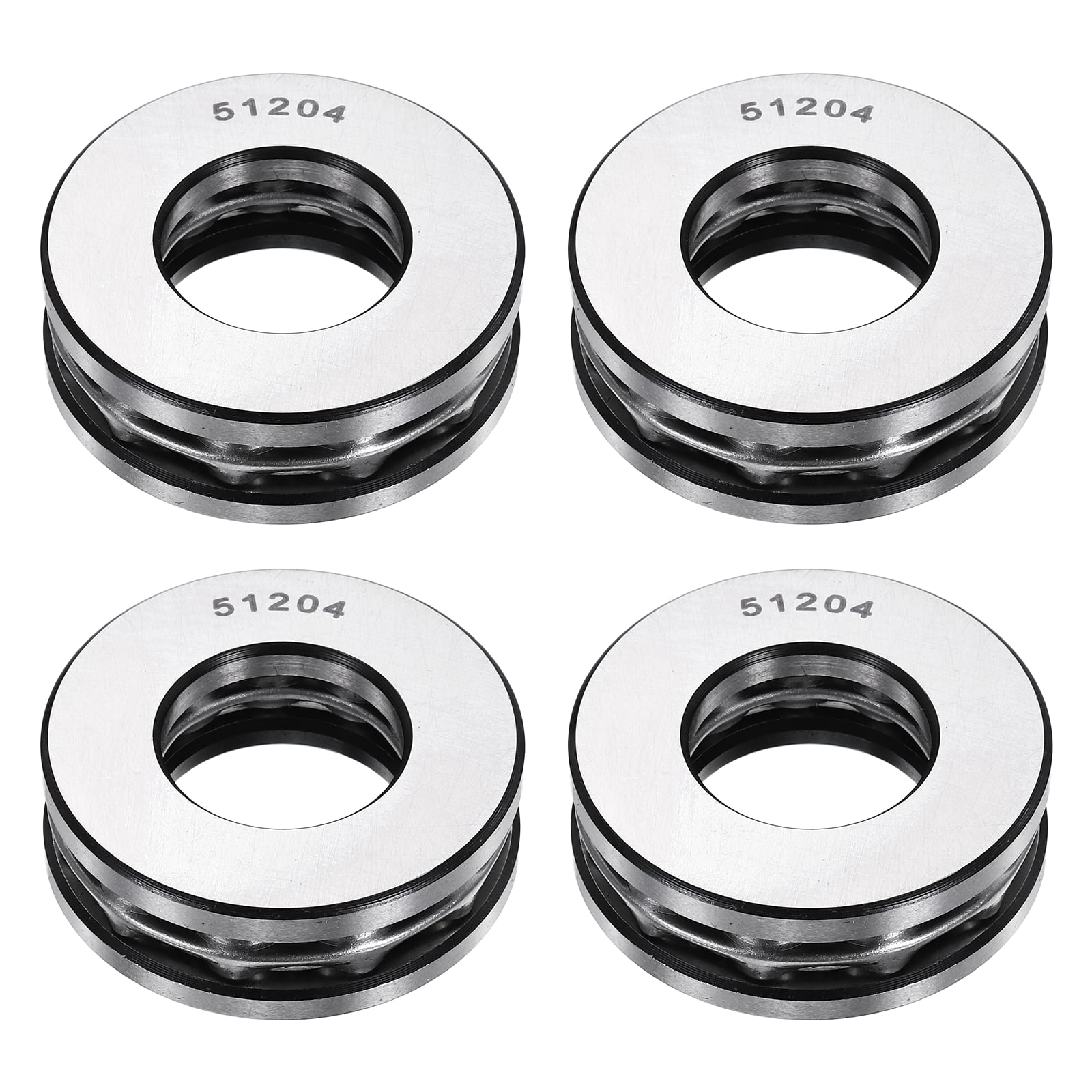 Uxcell 4 Pack Thrust Ball Bearings, 20mm Bore 40mm OD 14mm Thick 51204 ...