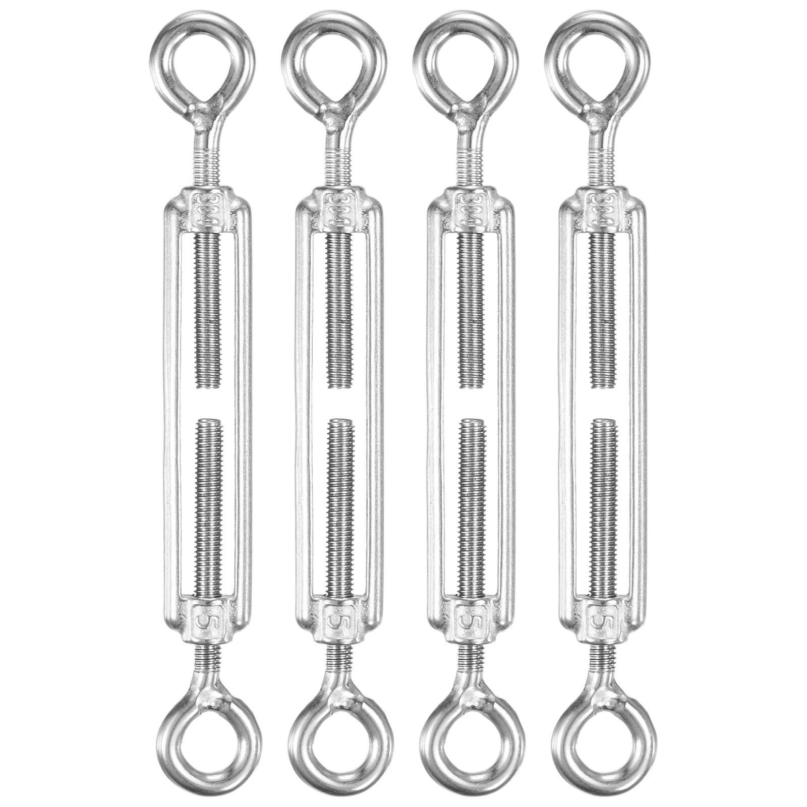 Uxcell 4-Pack Turnbuckle Eye and Eye, M5 Stainless Steel Heavy ...