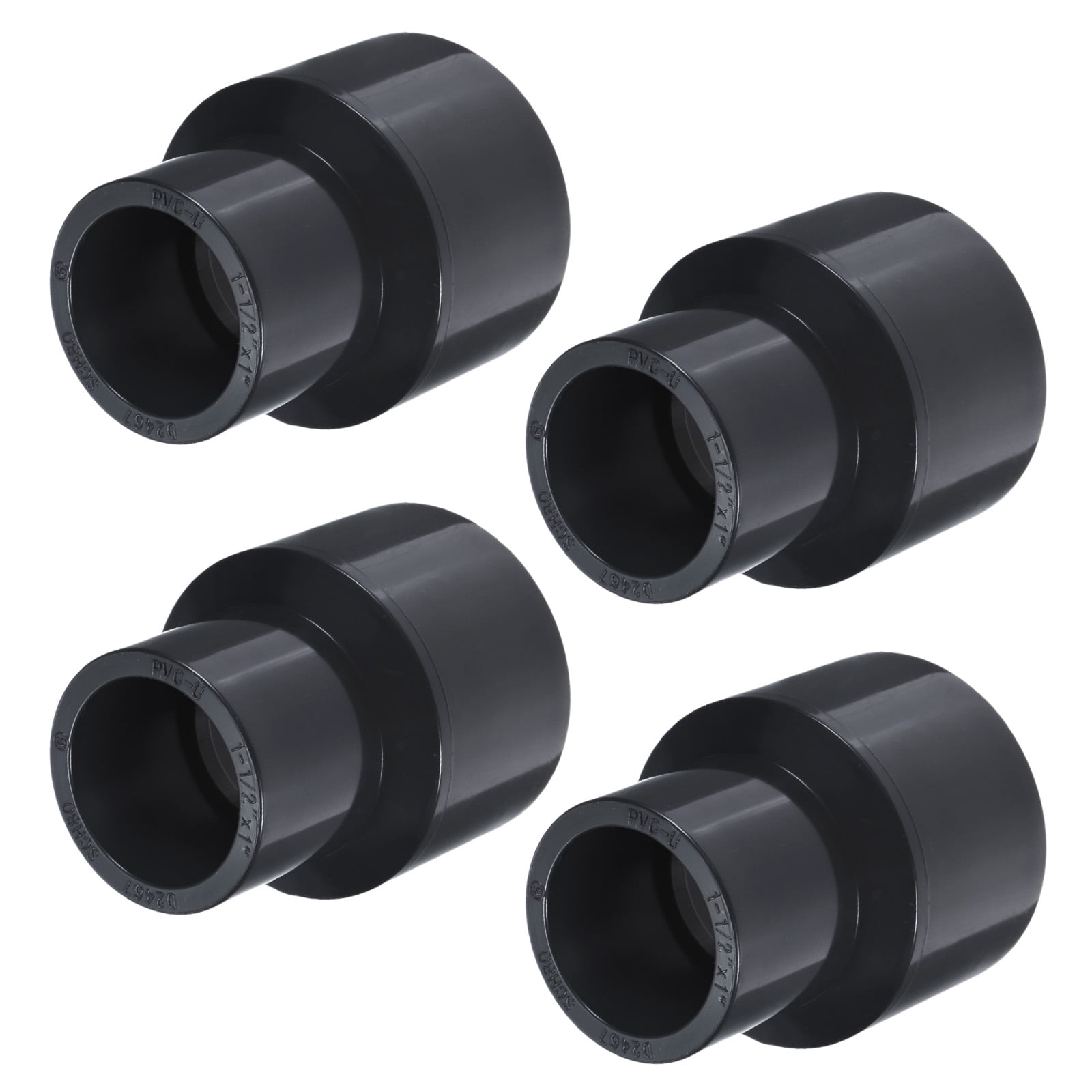 Uxcell 4-Pack UPVC Reducer Pipe Fitting, 1-1/2"*1" Reducing Coupling ...
