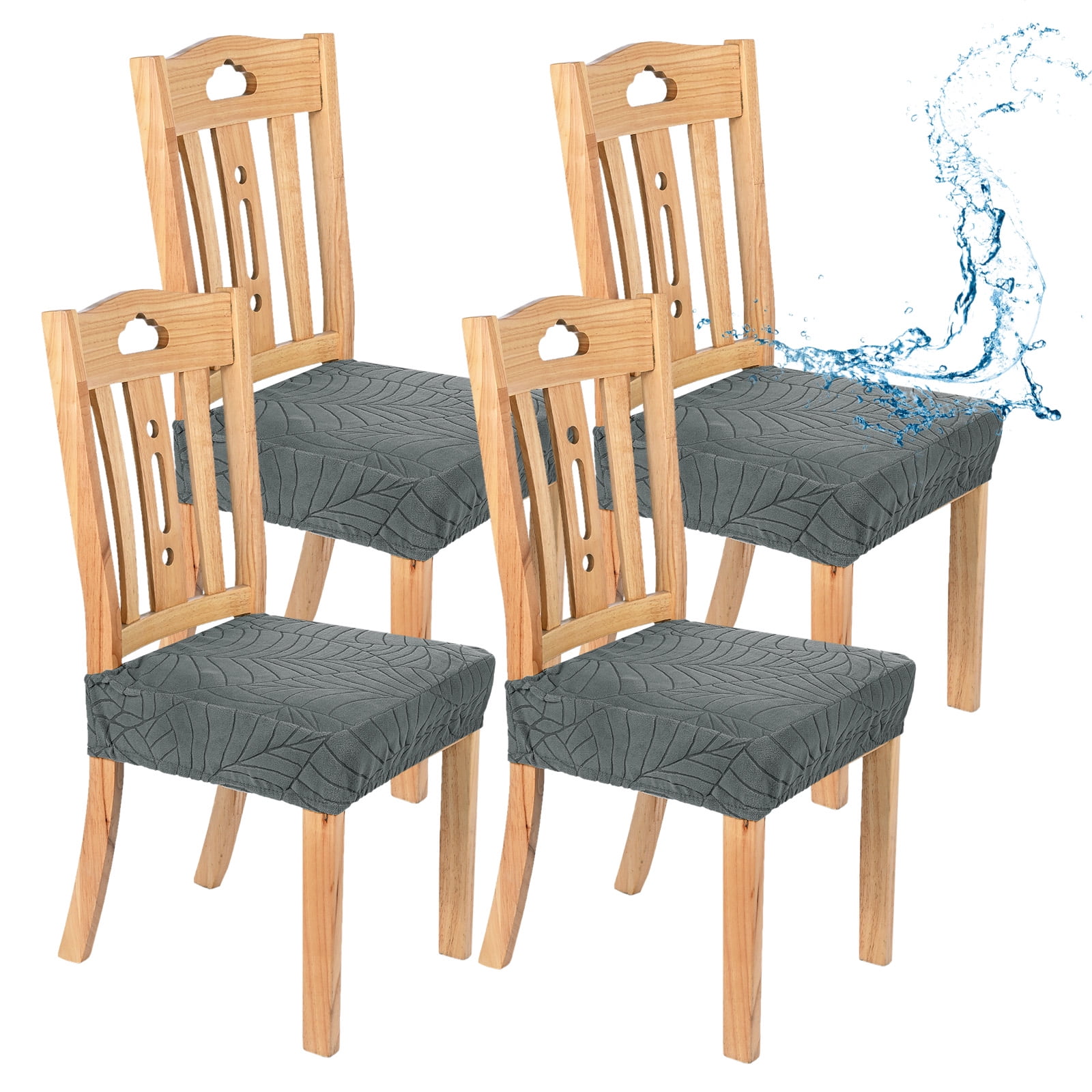 Uxcell 4-Pack Waterproof Dining Chair Covers, Stretch Jacquard Dining ...