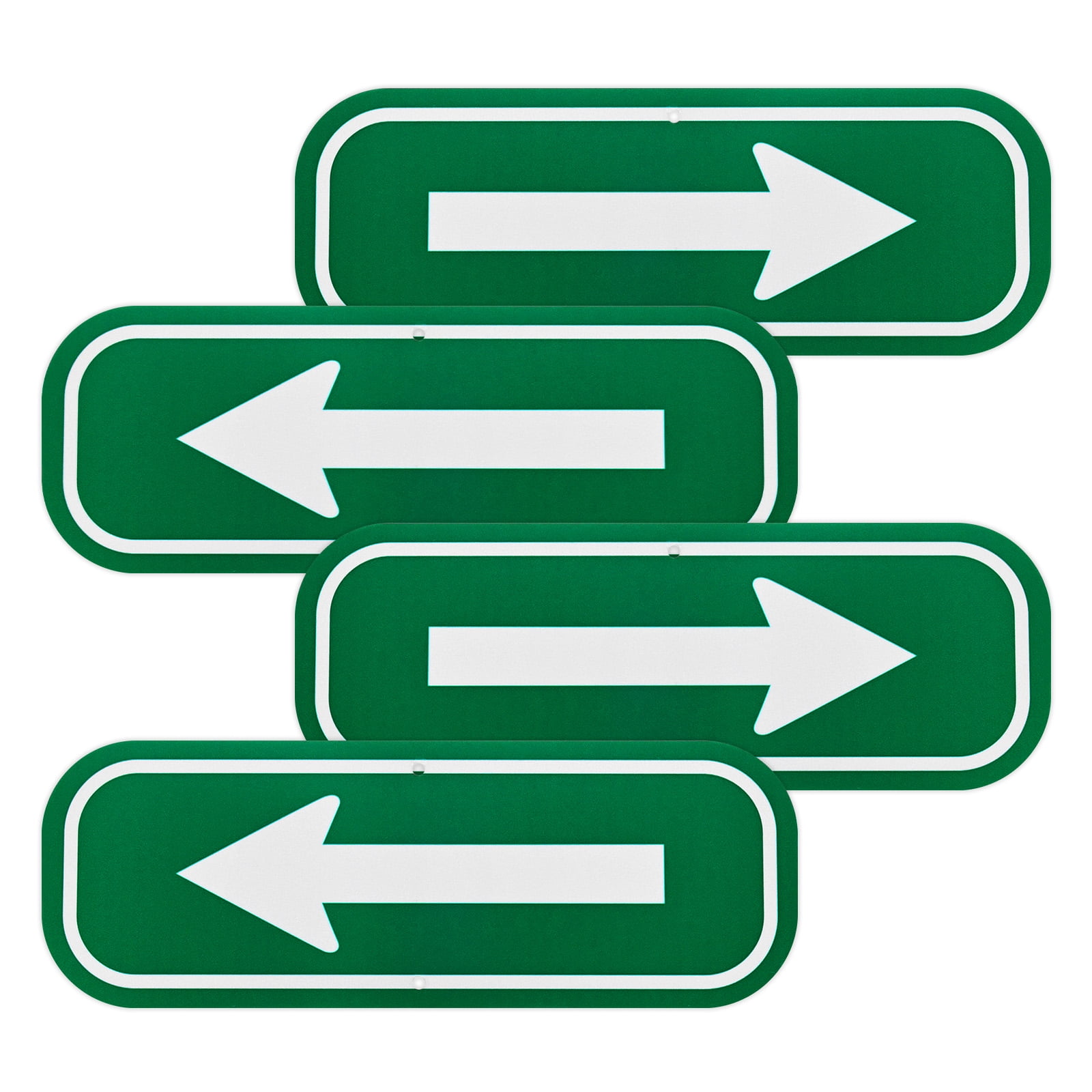 Uxcell 4-Pack White Arrow Signs, 9.84 x 3.54 Aluminum Reflective One ...