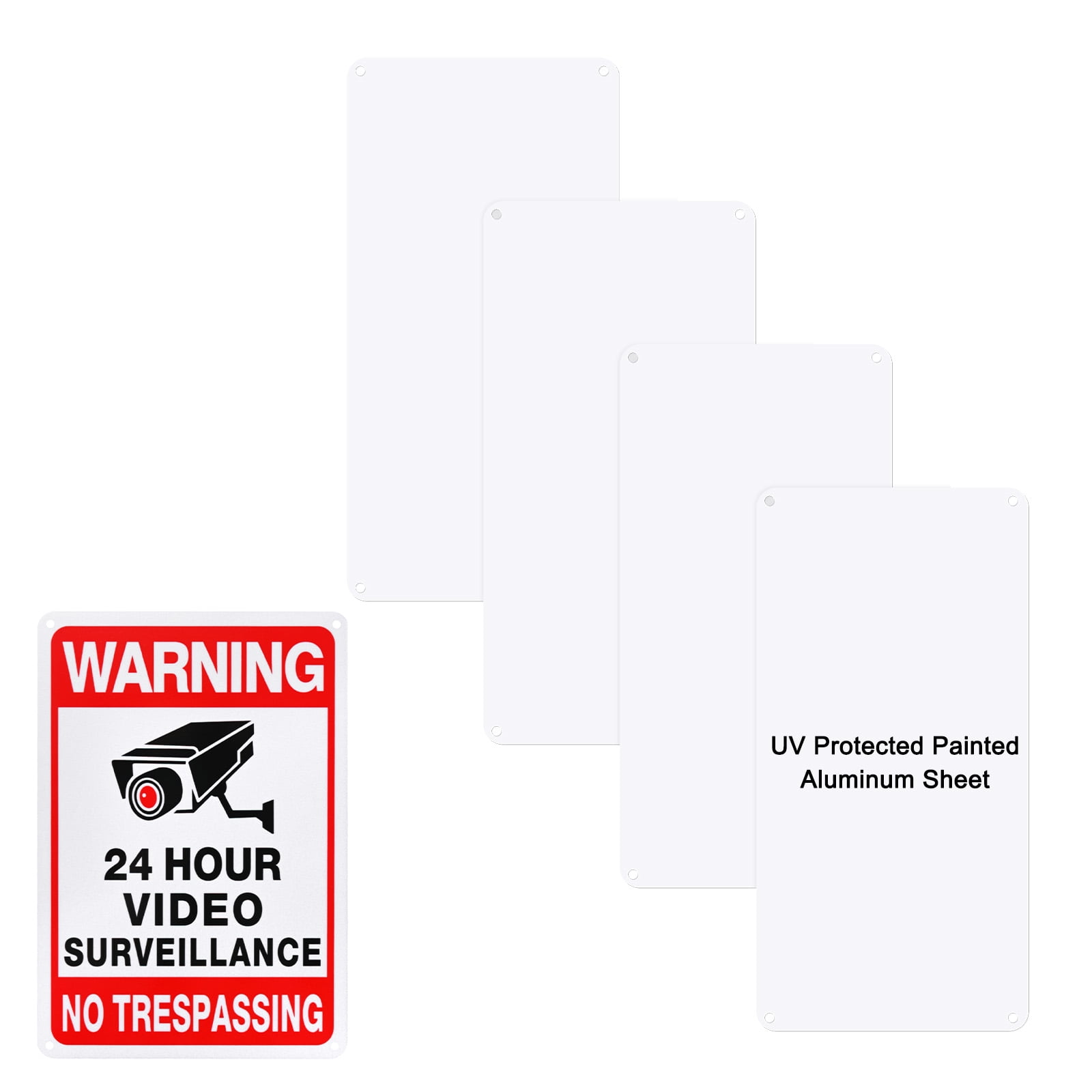 Uxcell 4-Pack White Blank Metal Signs 4x8 Inch Painted Aluminum Sheet ...