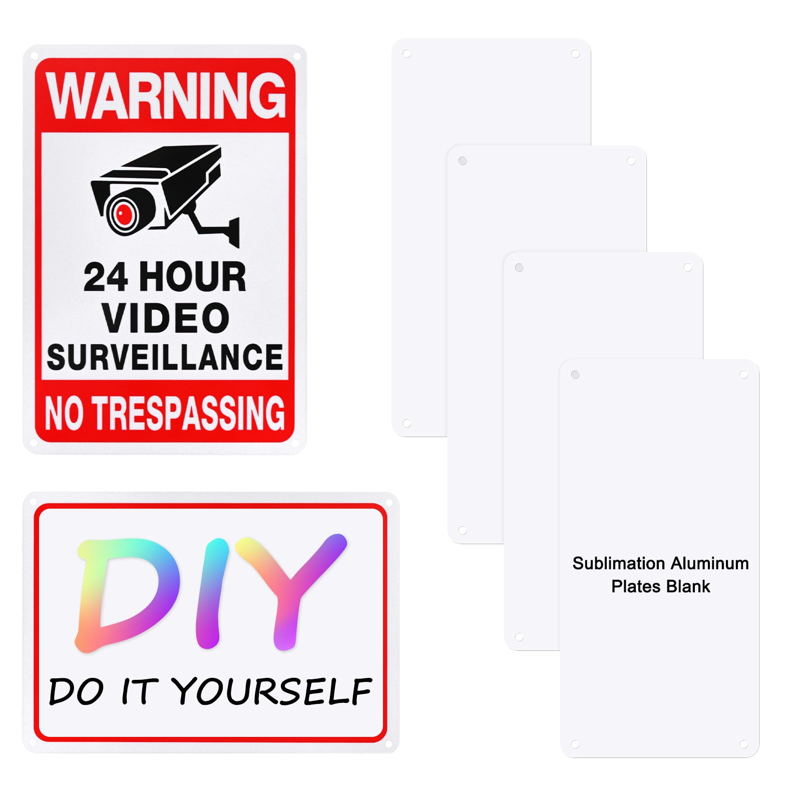 Uxcell 4-Pack White Blank Metal Signs 4x8 Inch Sublimation Aluminum ...