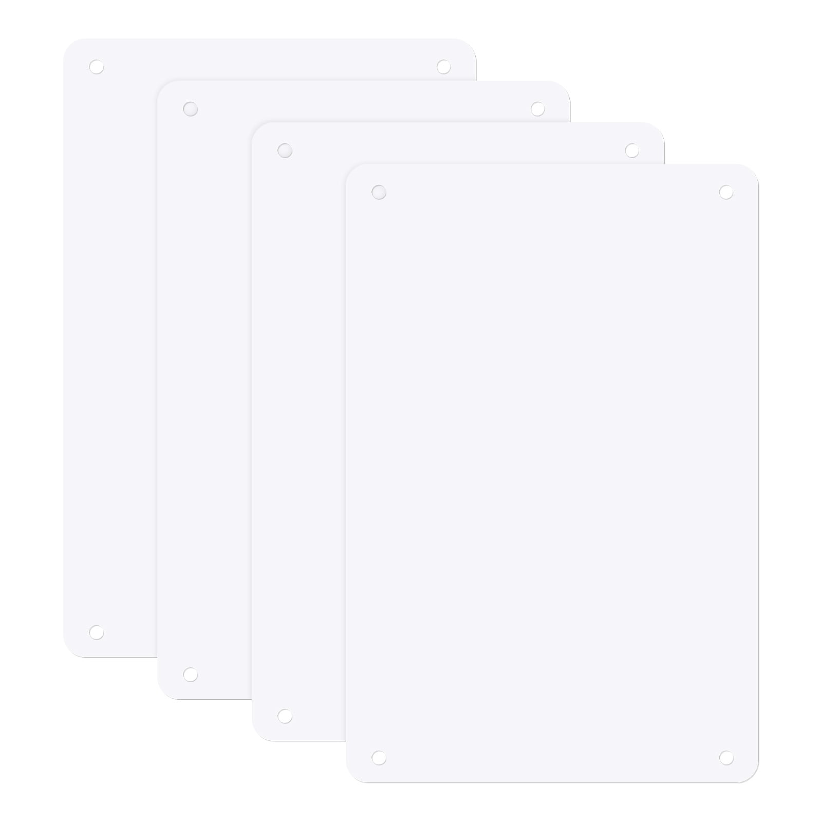 Uxcell 4-Pack White Blank Metal Signs 8x12 Inch Sublimation Aluminum ...