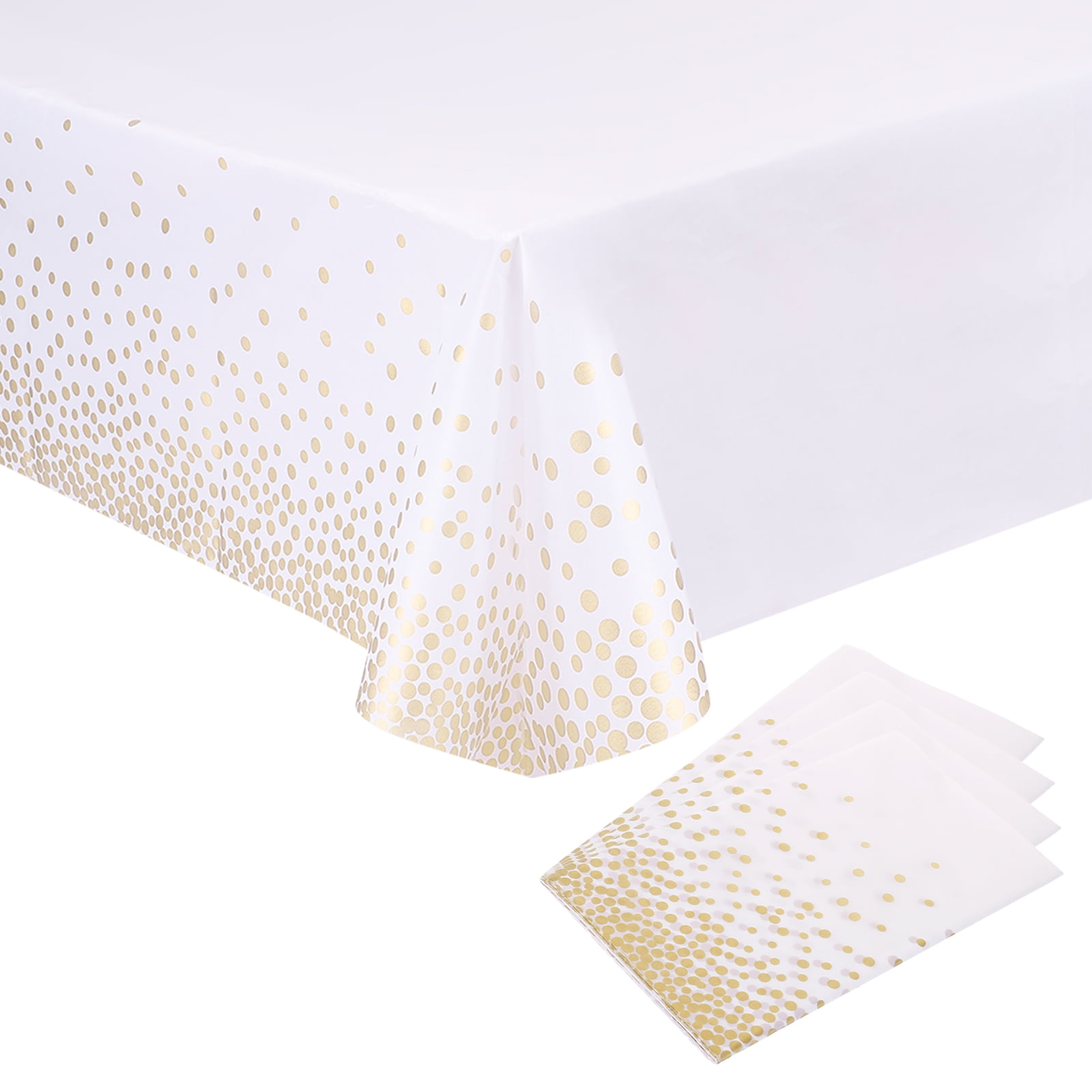 Uxcell 4 Pack White Disposable Plastic Tablecloths 54 Inch x 108 Inch ...