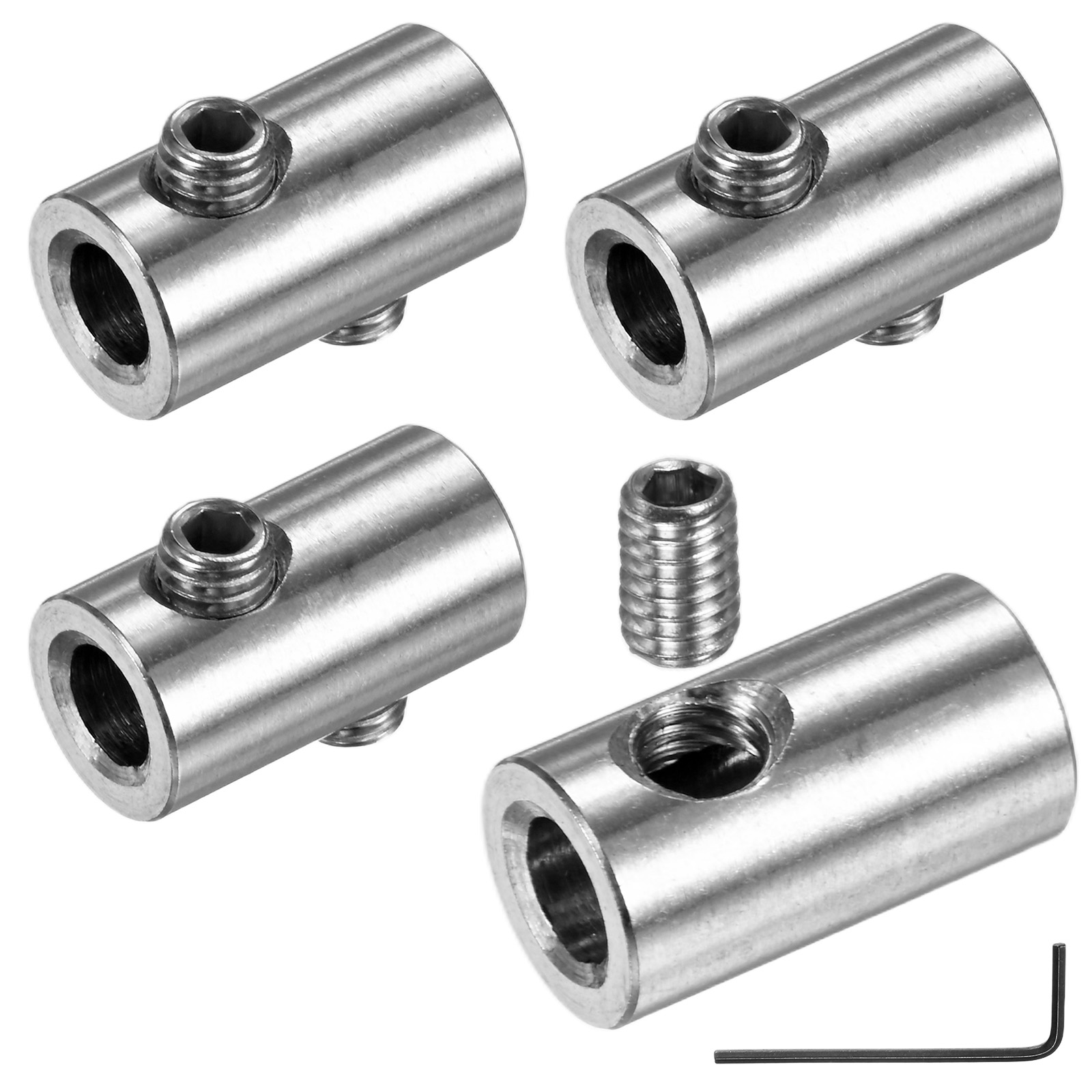 Uxcell 4-Pack Wire Rope Cable Clamp, 5mm Hole 304 Stainless Steel ...