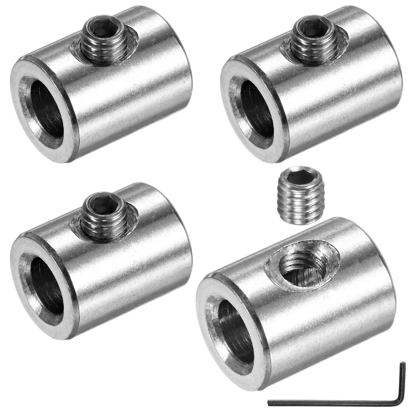 Uxcell 4-Pack Wire Rope Cable Clamp, 6mm Hole 304 Stainless Steel ...