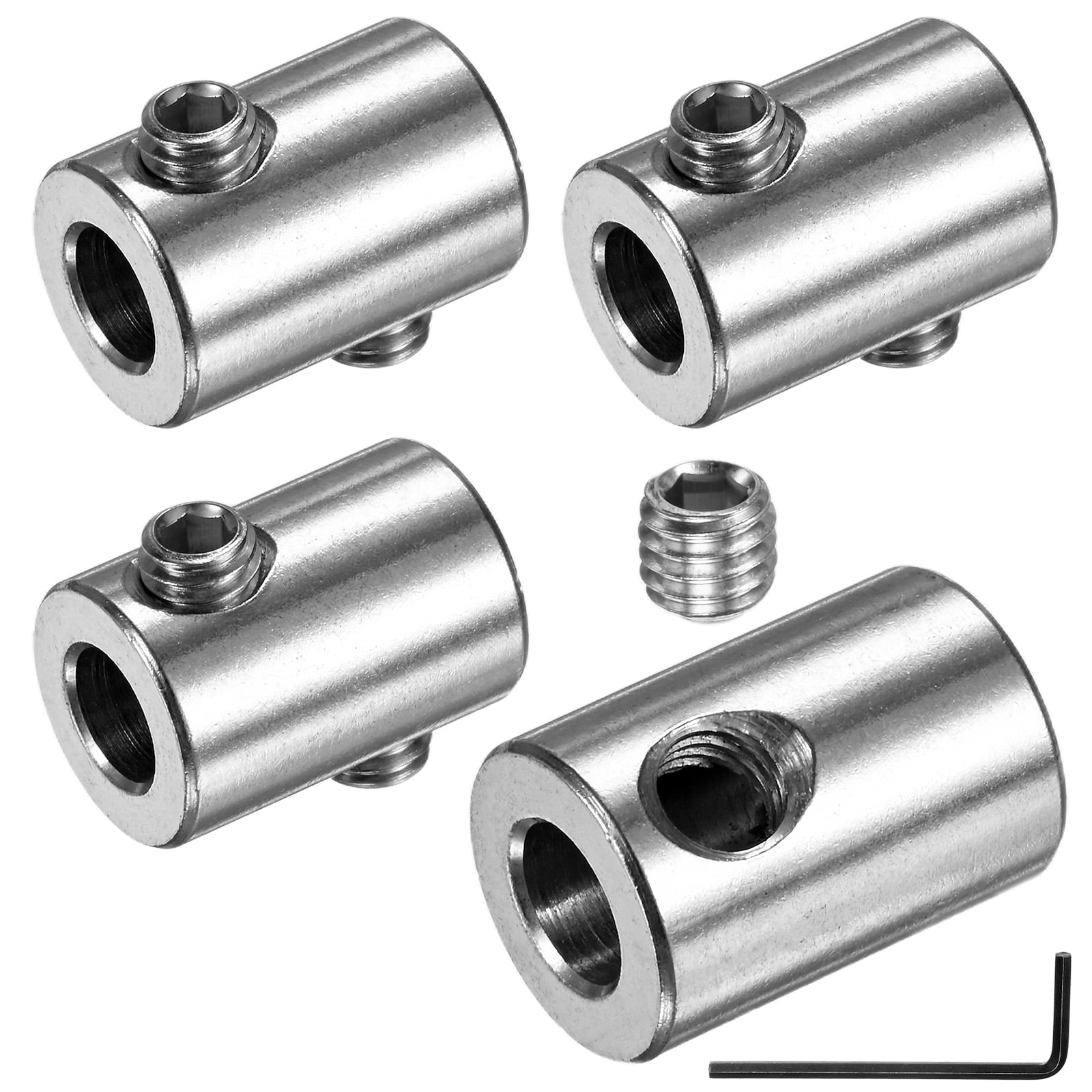 Uxcell 4-Pack Wire Rope Cable Clamp, 7mm Hole 304 Stainless Steel ...