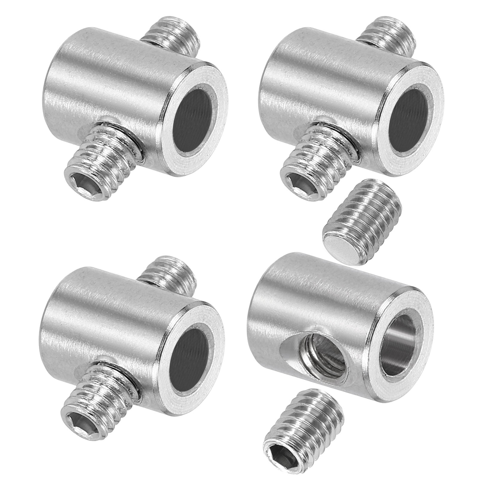 Uxcell 4 Pack Wire Rope Clips, 4mm ID 8mm OD Double Holes Lock Cable ...