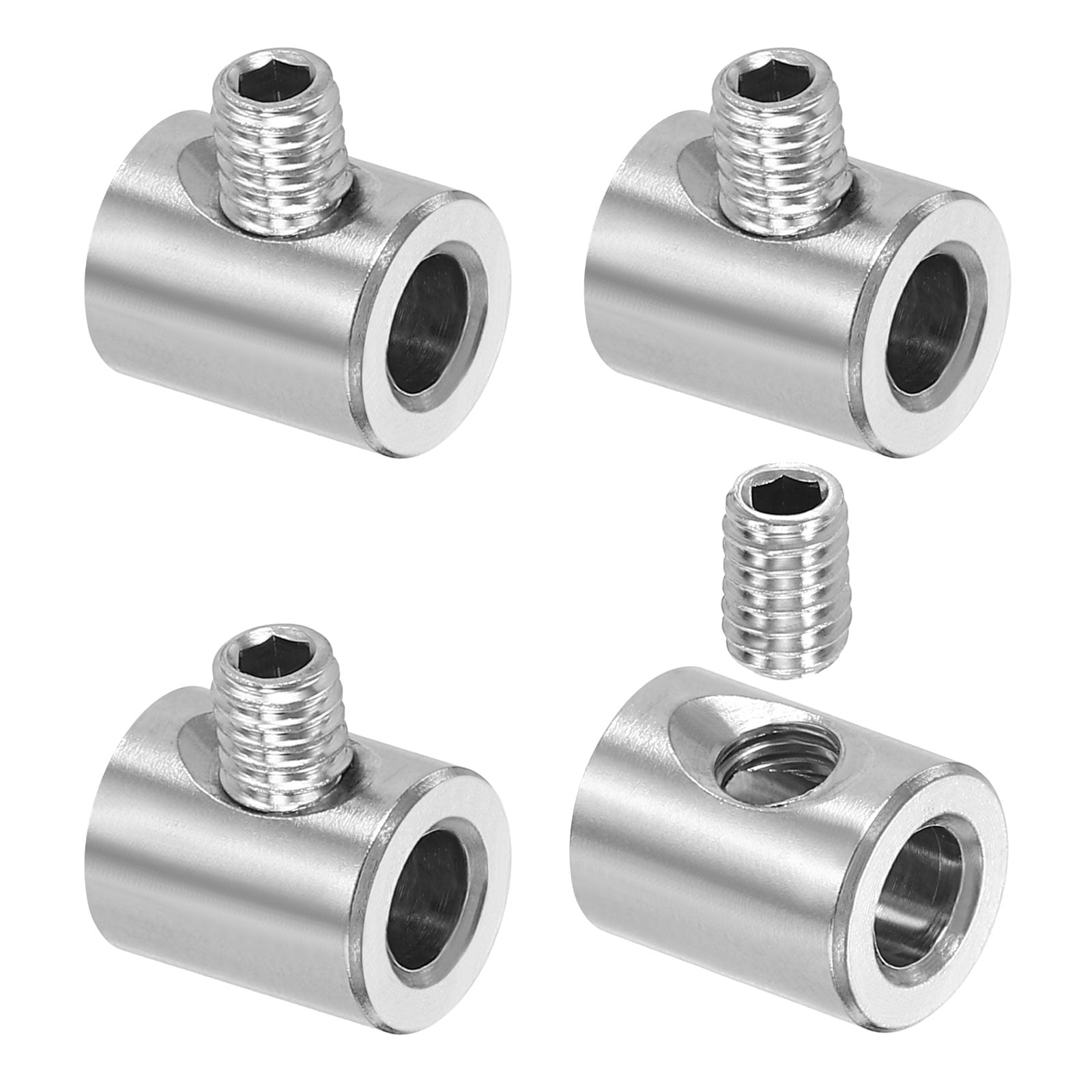 Uxcell 4 Pack Wire Rope Clips, 4mm ID 8mm OD Single Hole Lock Cable ...