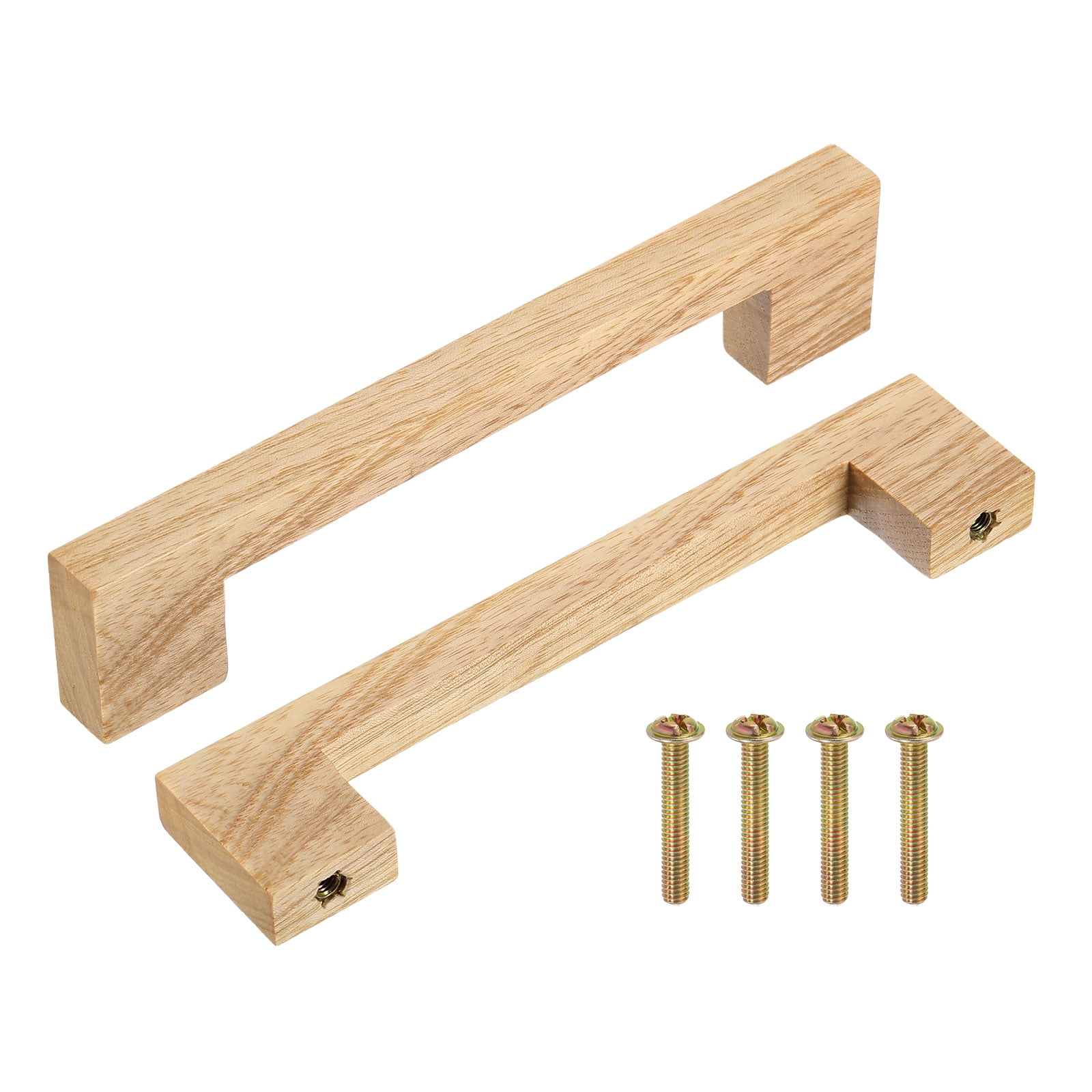 Uxcell 4 Pack Wood Drawer Pulls, 5 Inch Hole Center Square Wooden ...
