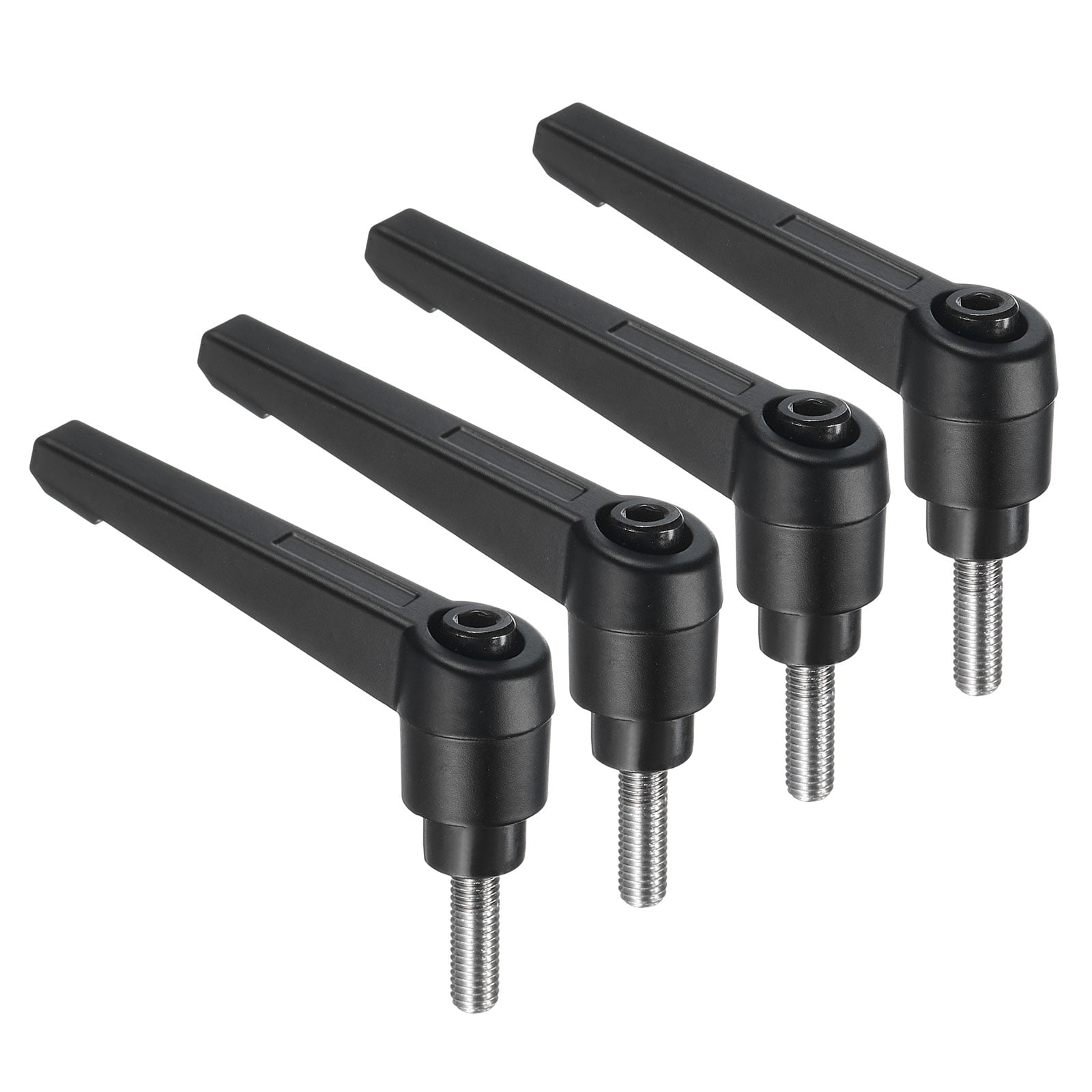 Uxcell 4 Packs M5 x 15mm 304 Stainless Steel Male Thread Adjustable Clamping Lever Handles Knobs ...