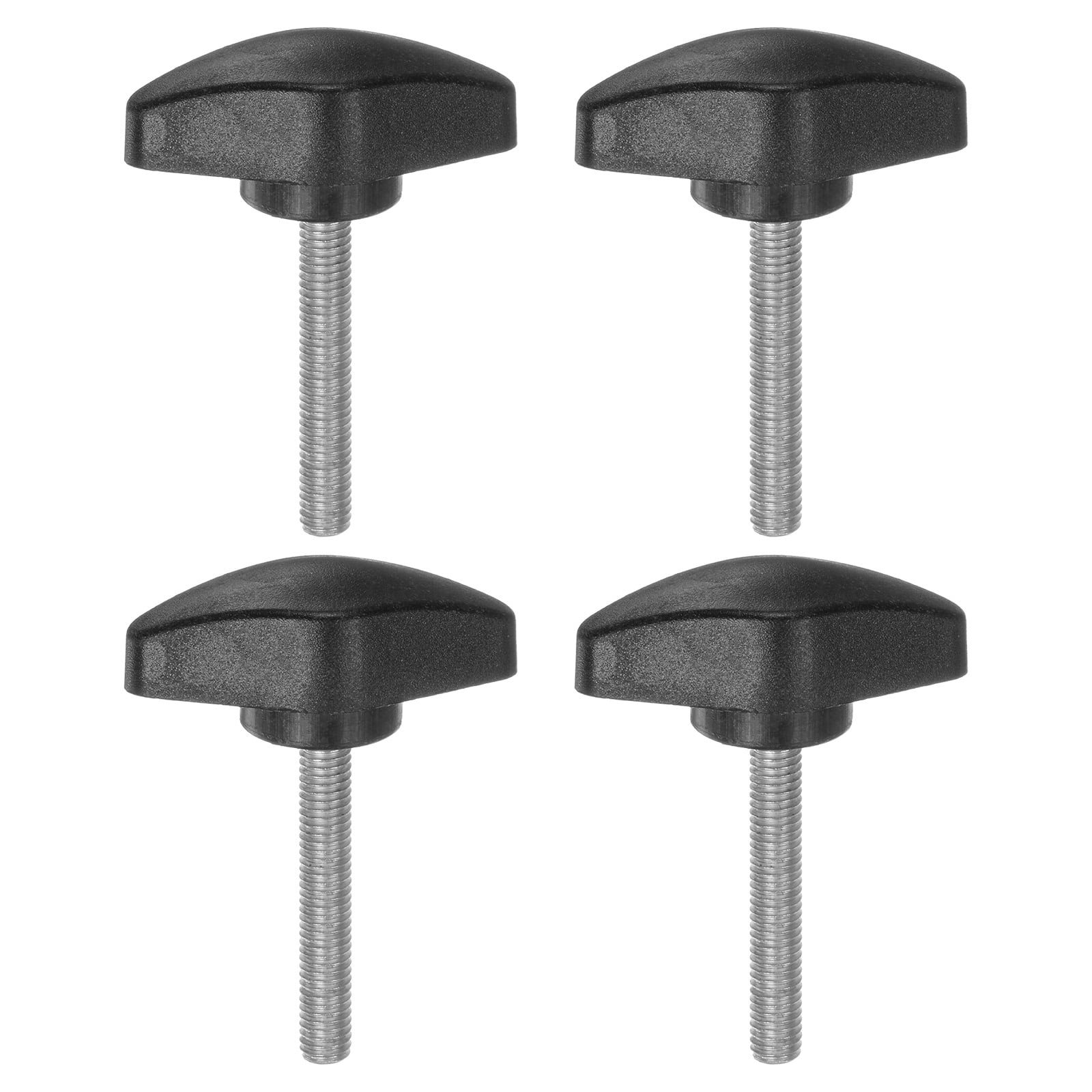 Uxcell 4 Packs M5 x 35mm Male Thread Tee Wing Knobs Thumb Screw Clamping Knobs Grip Black ...