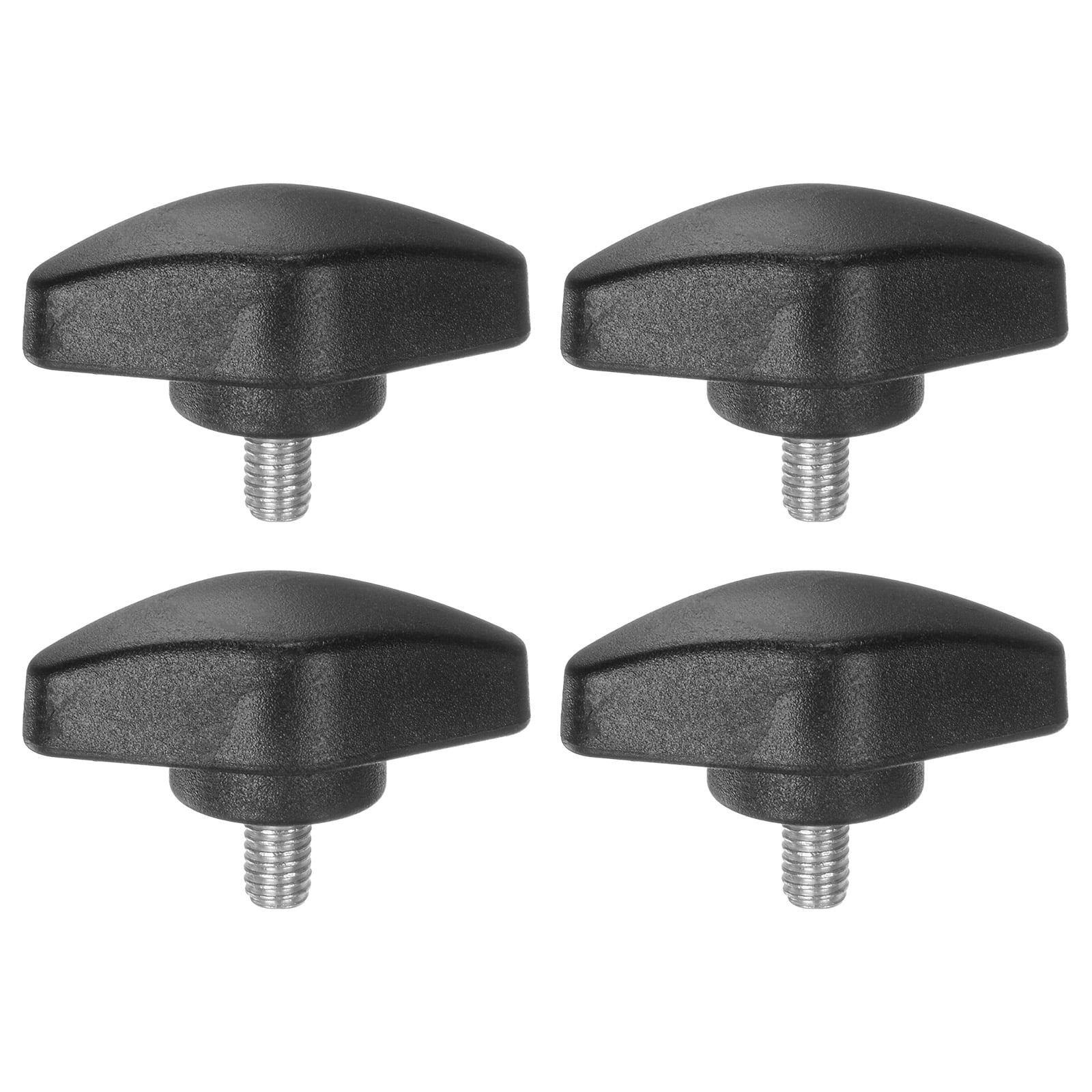 Uxcell 4 Packs M5 x 8mm Male Thread Tee Wing Knobs Thumb Screw Clamping Knobs Grip Black ...