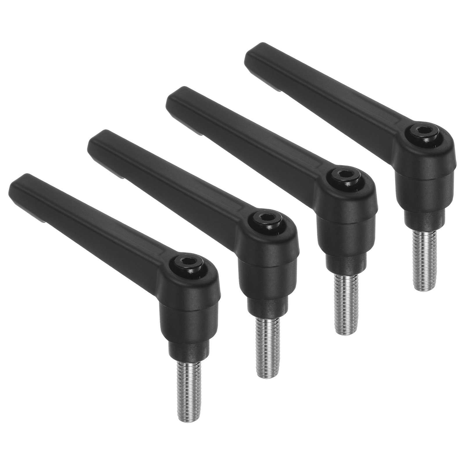 Uxcell 4 Packs M6 x 15mm 304 Stainless Steel Male Thread Adjustable Clamping Lever Handles Knobs ...