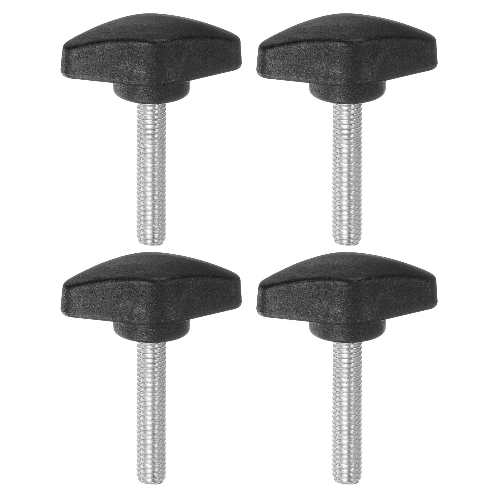 Uxcell 4 Packs M6 x 35mm Male Thread Tee Wing Knobs Thumb Screw Clamping Knobs Grip Black ...