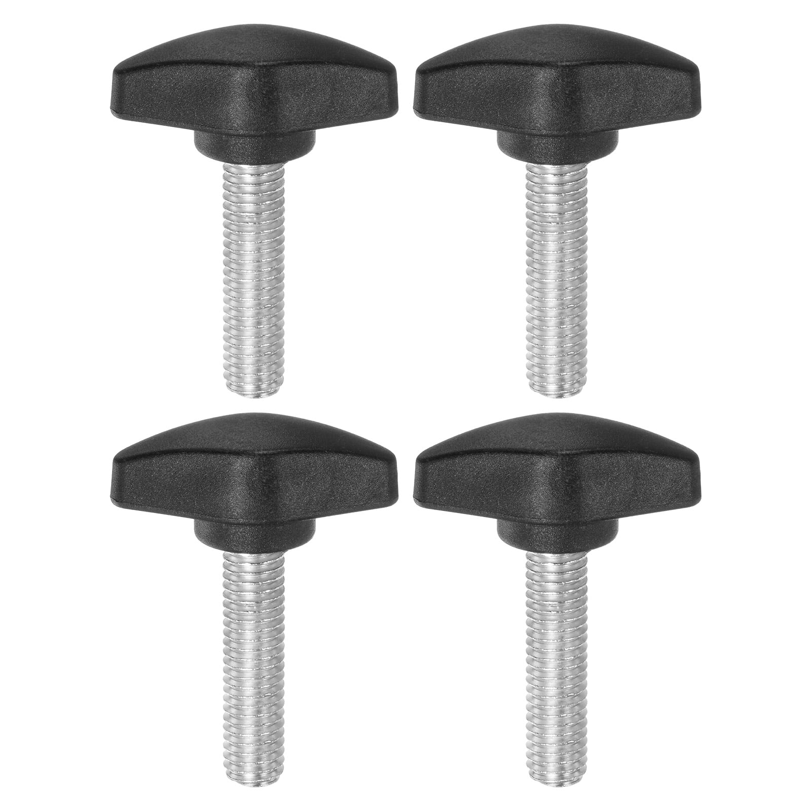 Uxcell 4 Packs M8 x 30mm Male Thread Tee Wing Knobs Thumb Screw Clamping Knobs Grip Black ...