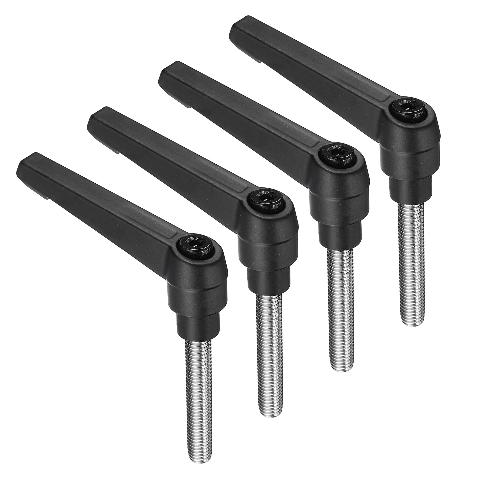 Uxcell 4 Packs M8 x 45mm 304 Stainless Steel Male Thread Adjustable Clamping Lever Handles Knobs ...