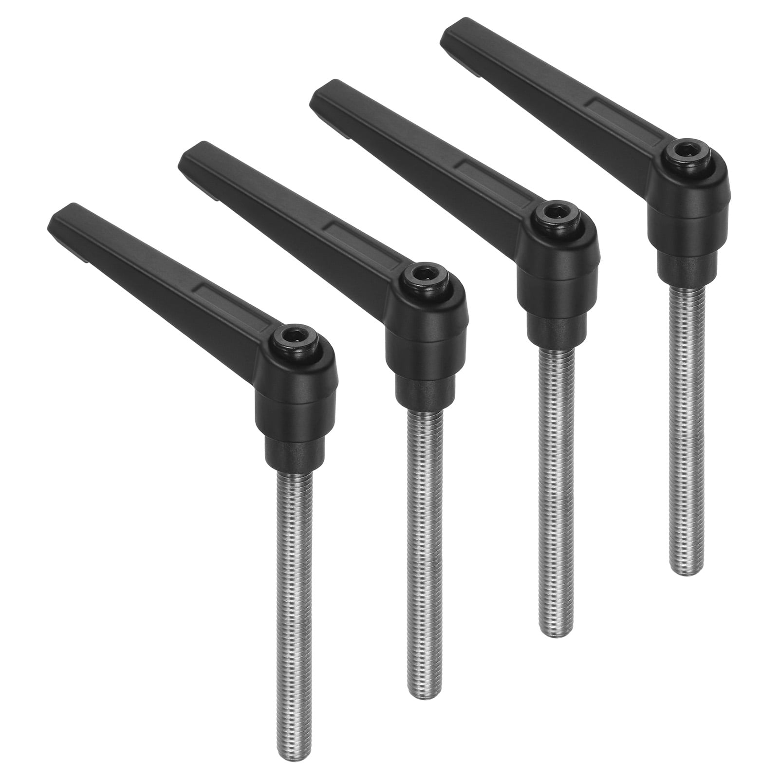 Uxcell 4 Packs M8 x 70mm 304 Stainless Steel Male Thread Adjustable Clamping Lever Handles Knobs ...