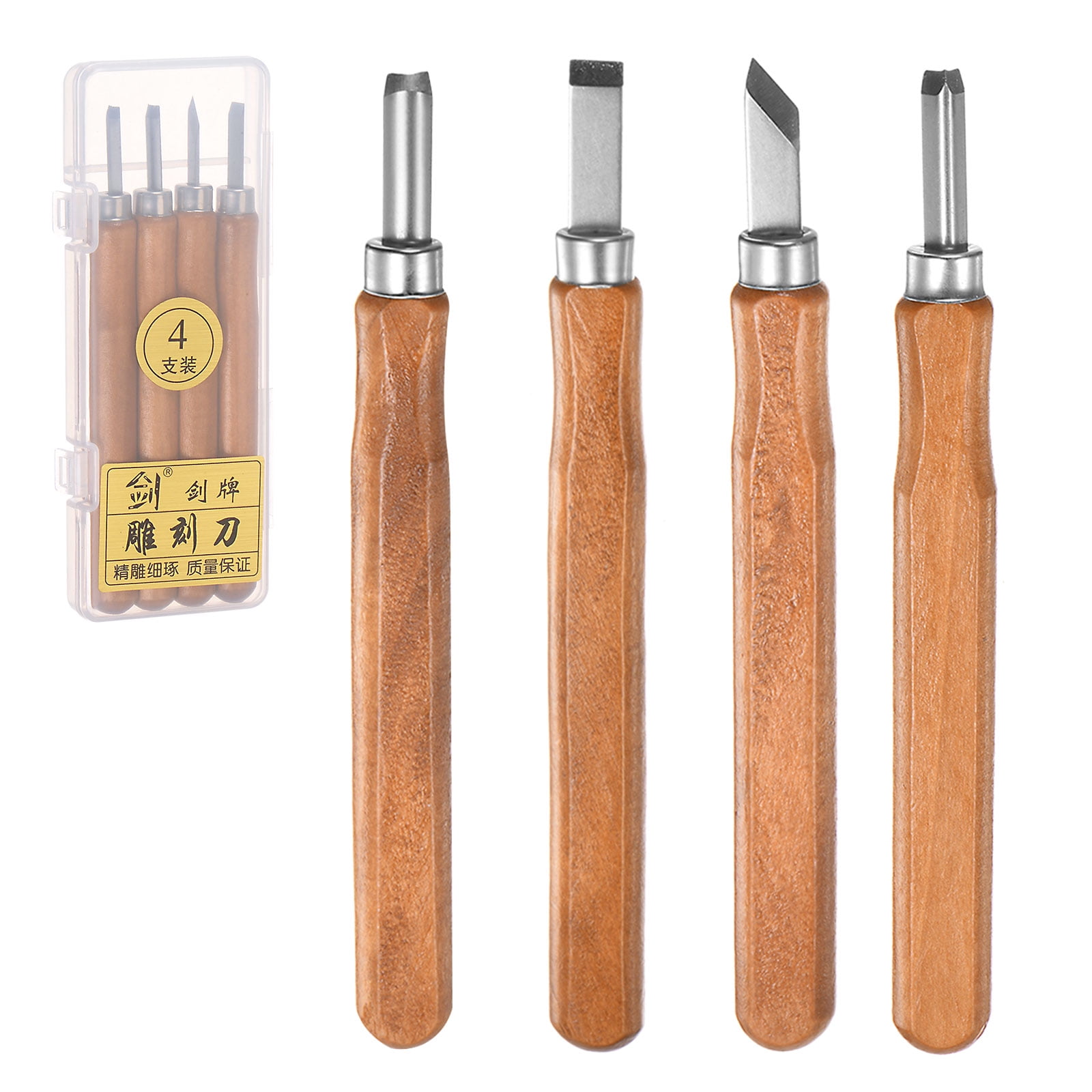 Uxcell 4 Packs SK2 High Carbon Tool Steel Wood Chisels Carving Tools ...