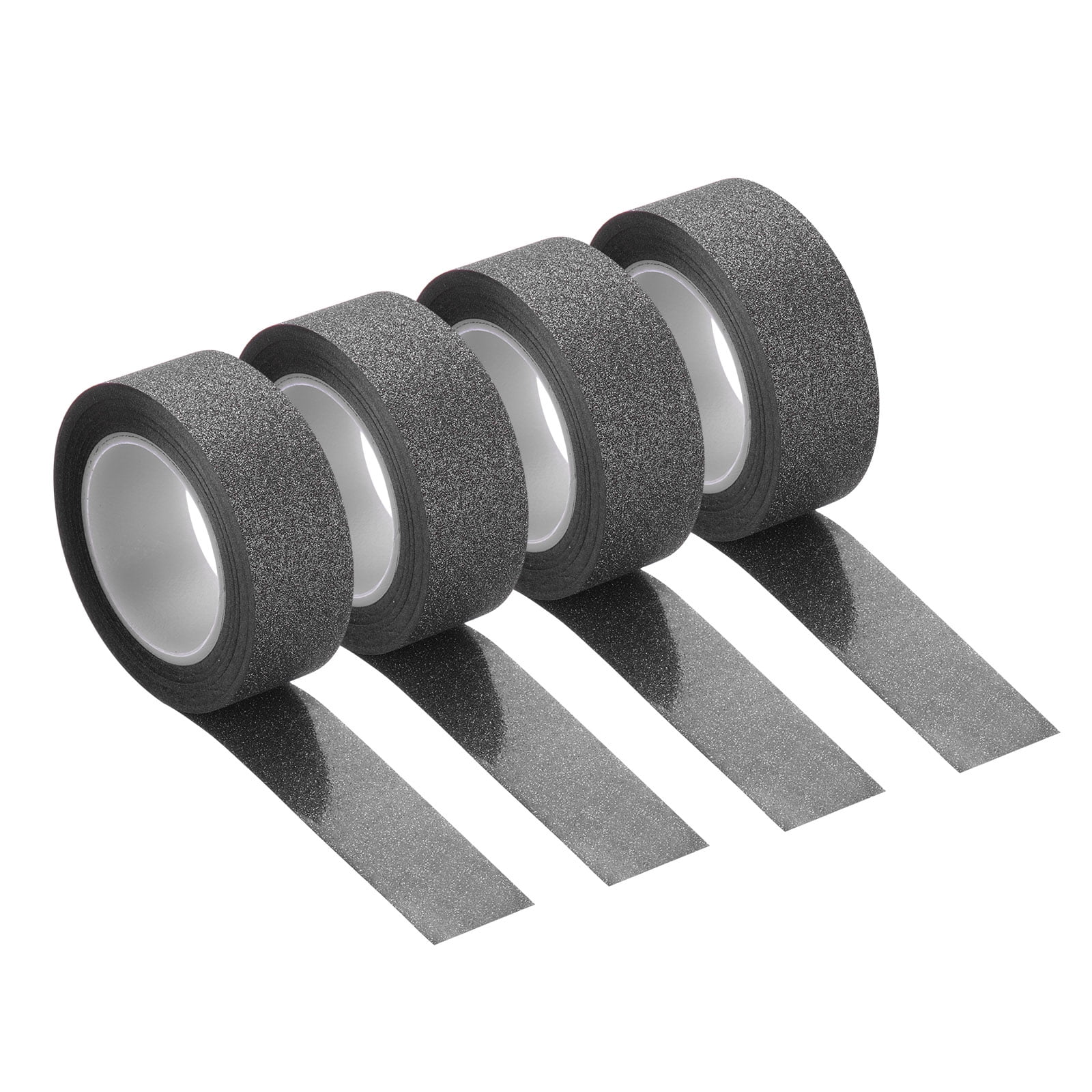 Uxcell 4 Pcs 0.6" x 11 Yards Glitter Washi Tape Black Crafting Tape ...
