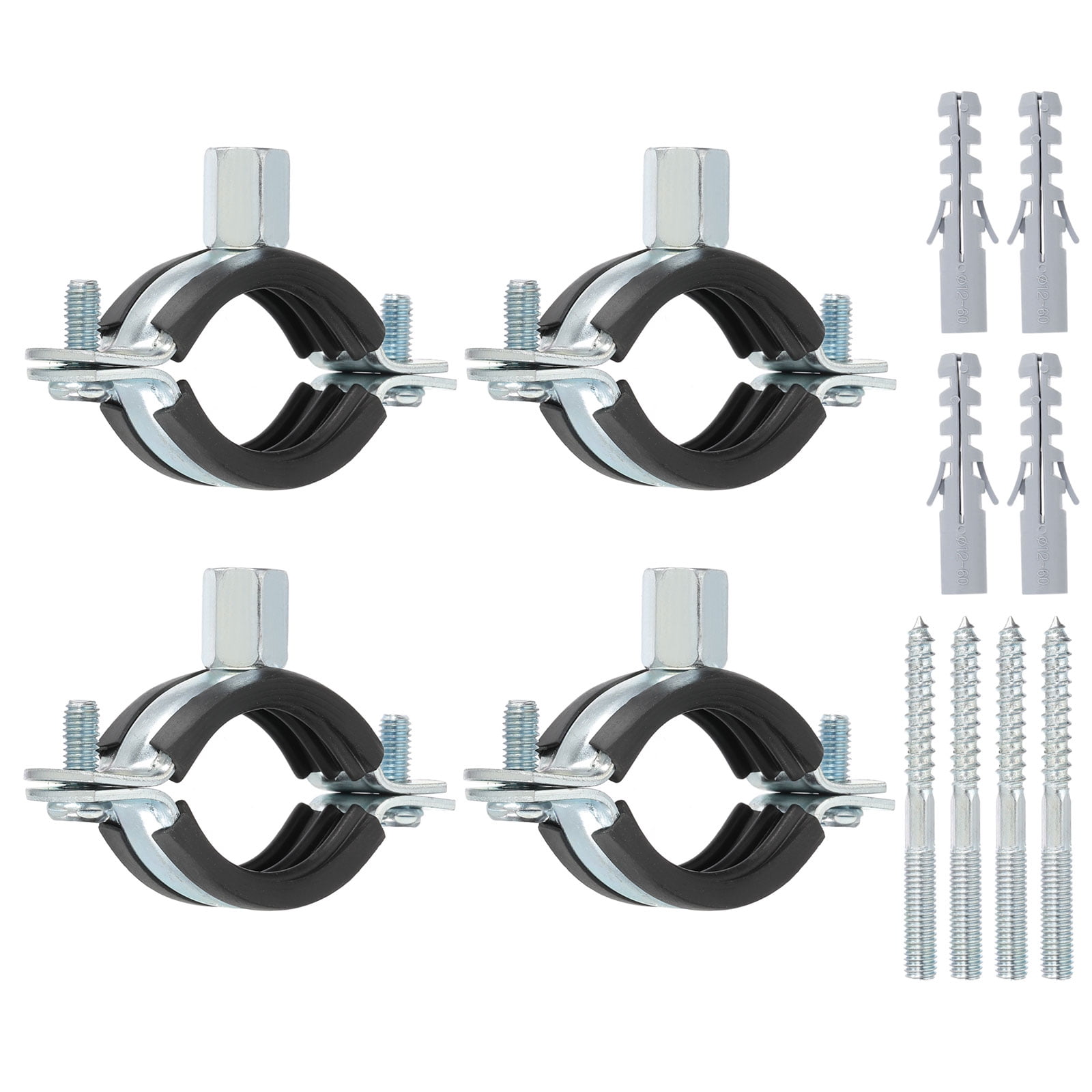 Uxcell 4 Pcs 1.2-1.4inch Heavy Duty Adjustable Split Ring Pipe Hanger ...