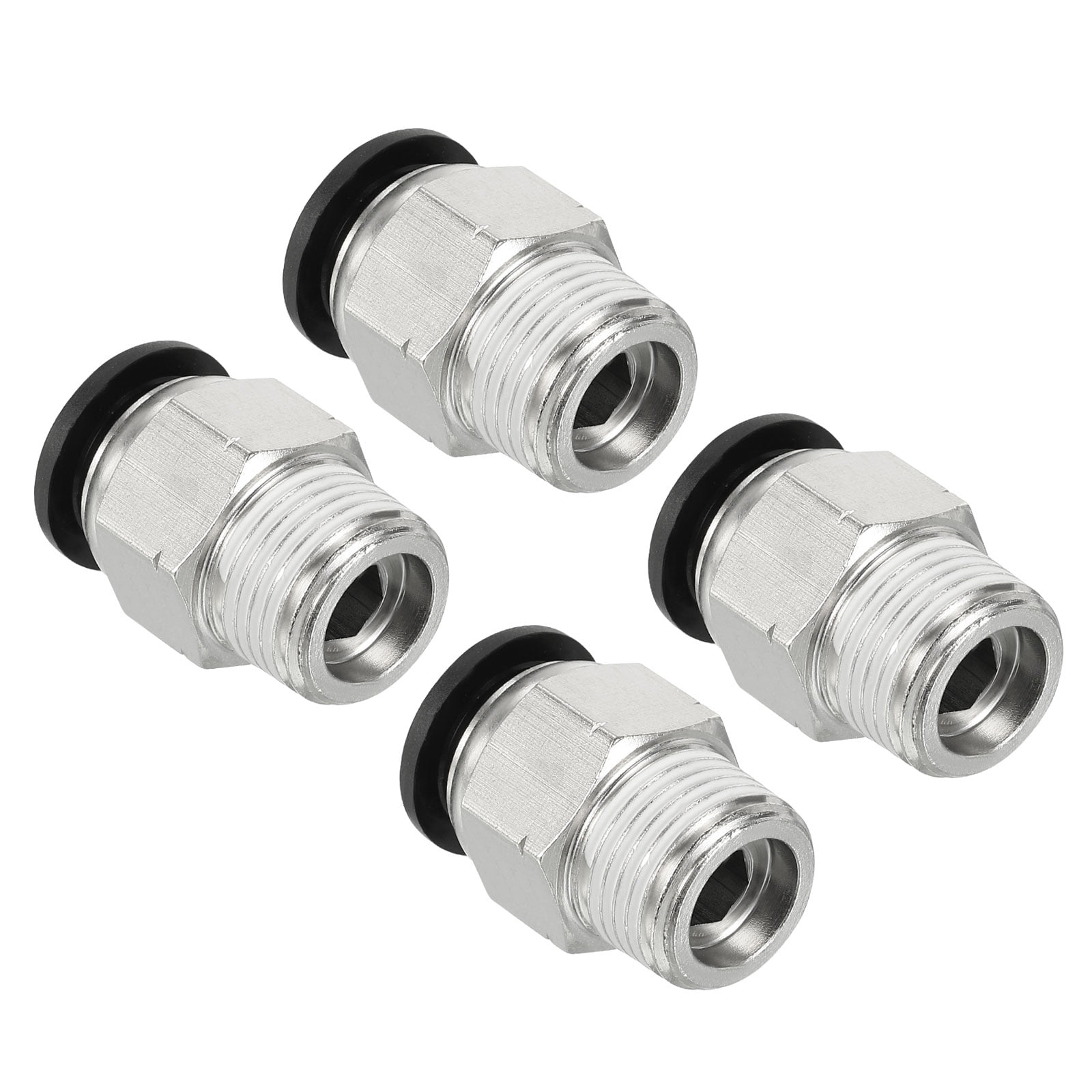 Uxcell 4 Pcs 1/2 Inch OD Tube to 3/8 Inch NPT Male Thread Push to ...