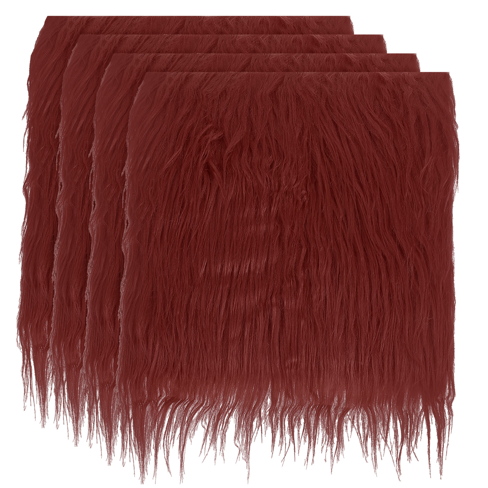 Uxcell 4 Pcs 10 x 10 Inch Plush Faux Fur Fabric Square Fluffy Faux Fur ...