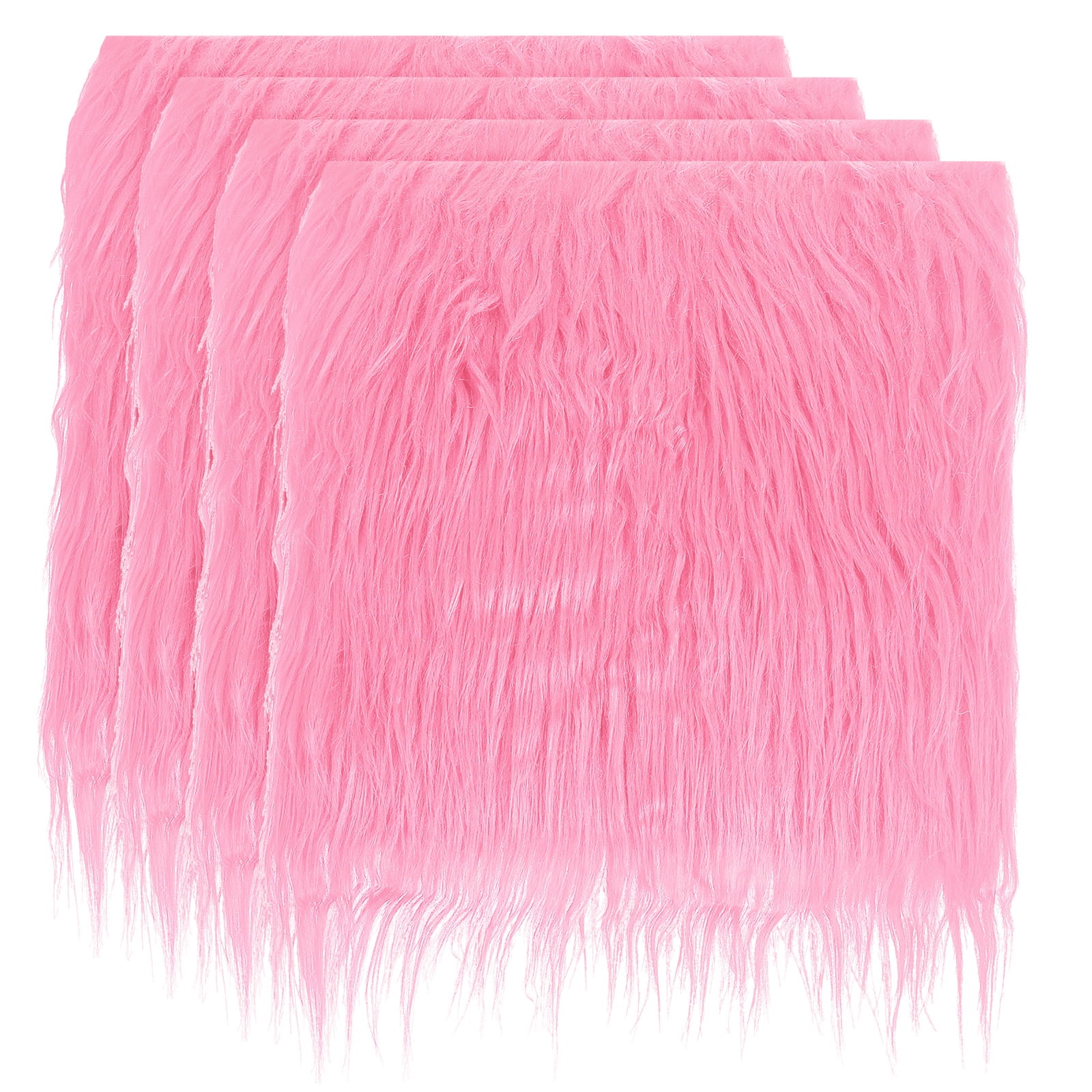 Uxcell 4 Pcs 10 x 10 Inch Plush Faux Fur Fabric Square Fluffy Faux Fur ...
