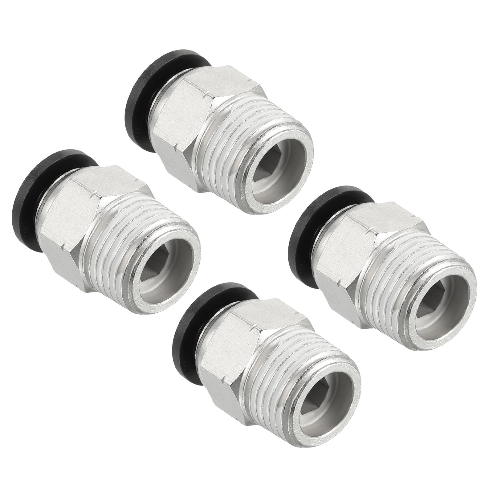 Uxcell 4 Pcs 3/8 Inch OD Tube to 3/8 Inch NPT Male Thread Push to ...