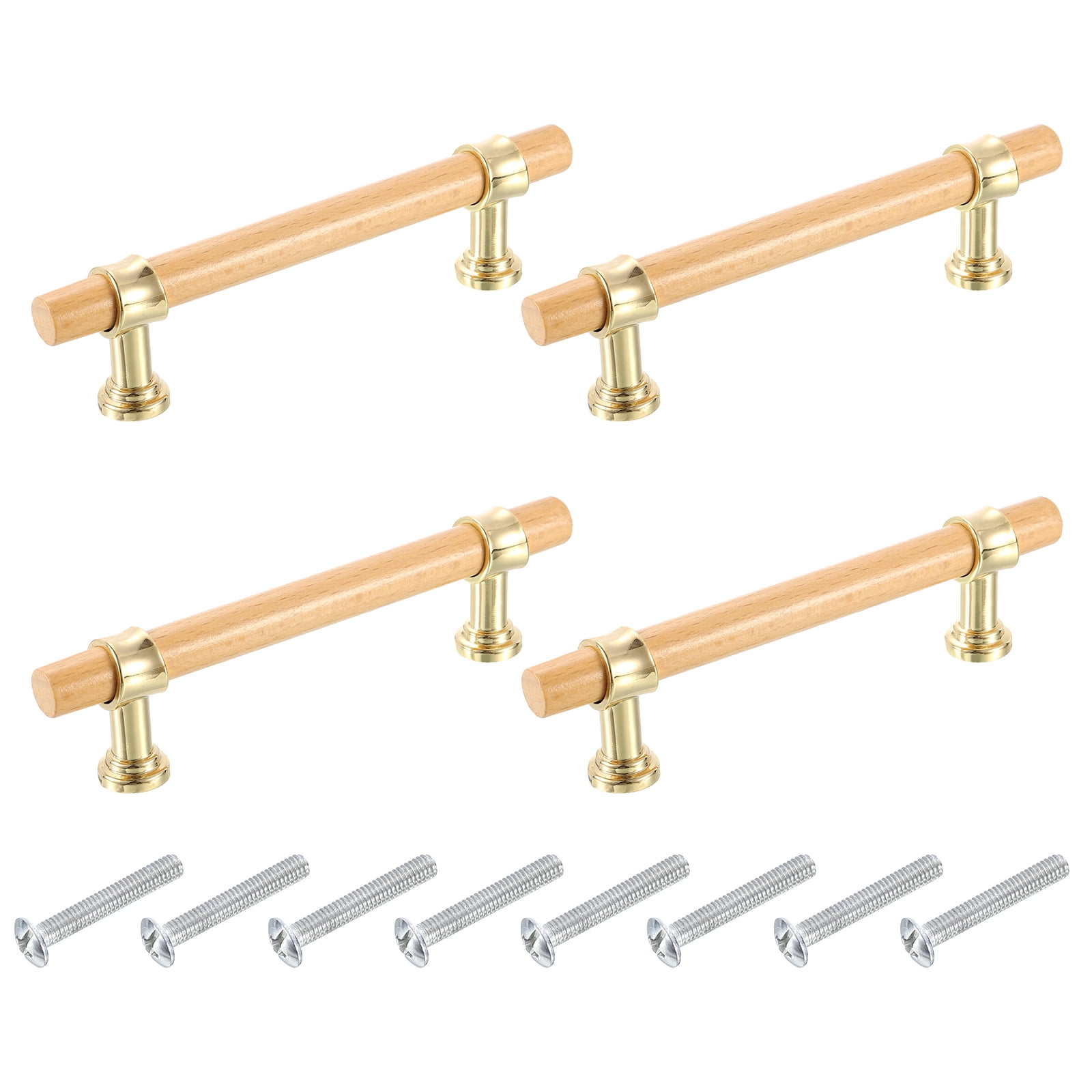 Uxcell 4 Pcs Adjustable Wood Drawer Pulls T Bar Double Hole Handles ...