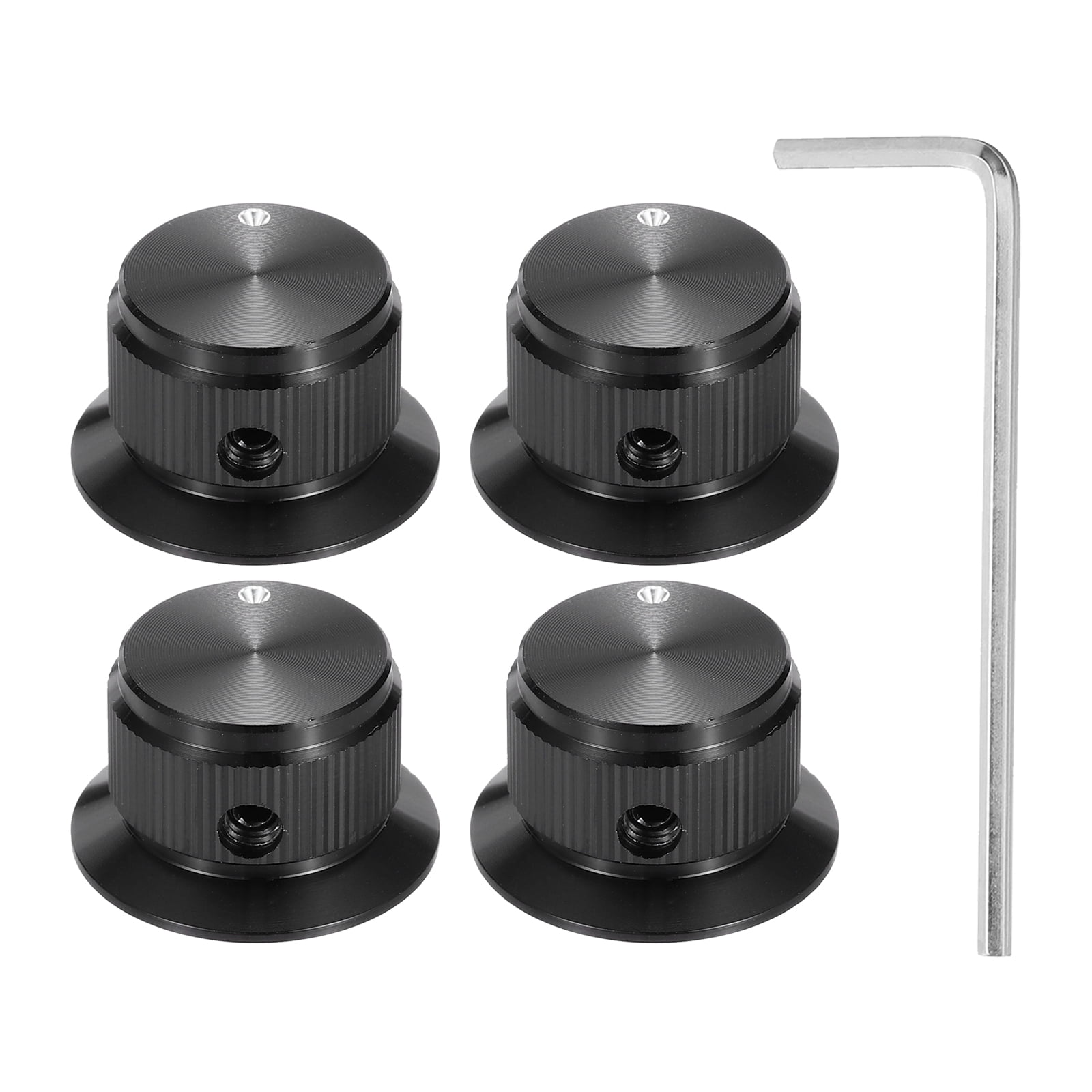 Uxcell 4 Pcs Aluminium Potentiometer Knobs, 1/4" (6mm) Universal Volume ...