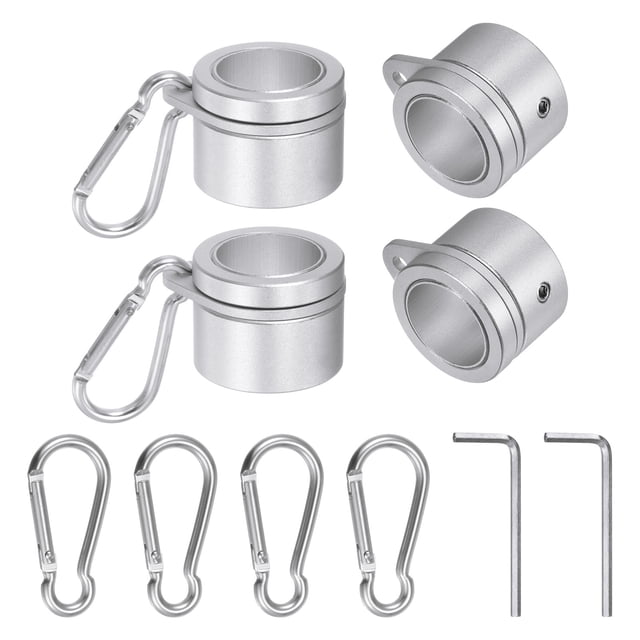 Uxcell 4 Pcs Aluminum Flagpole Mounting Rings, Rotating Flag Pole Clips ...